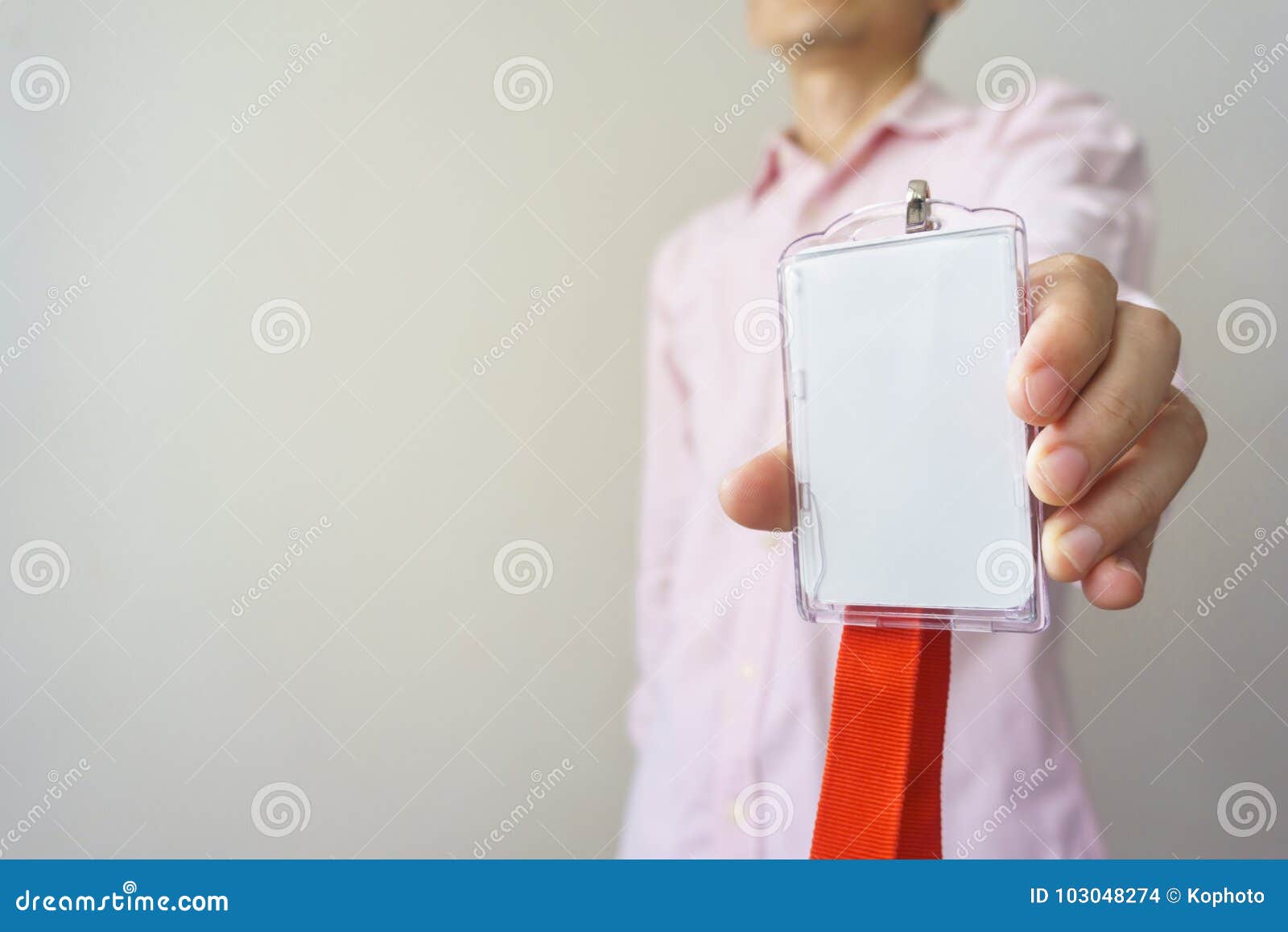 Man holding id card. stock photo. Image of guard, hanging - 103048274