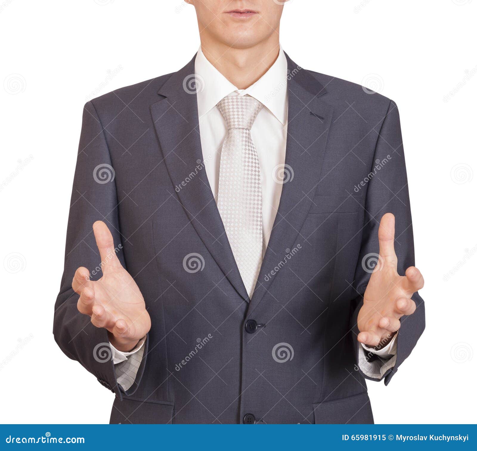 Man Holding Imaginary Object Stock Image - Image of background ...