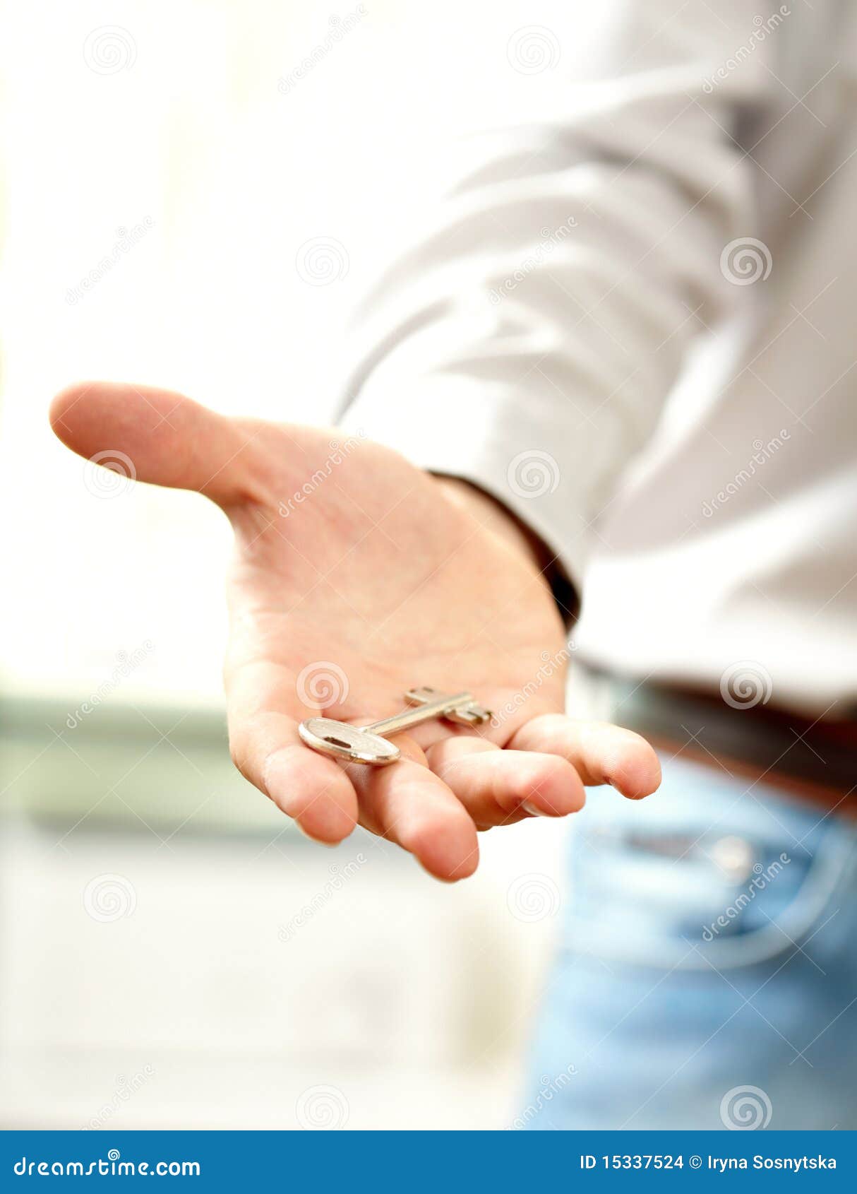 Man holding key stock photo. Image of pass, business - 15337524