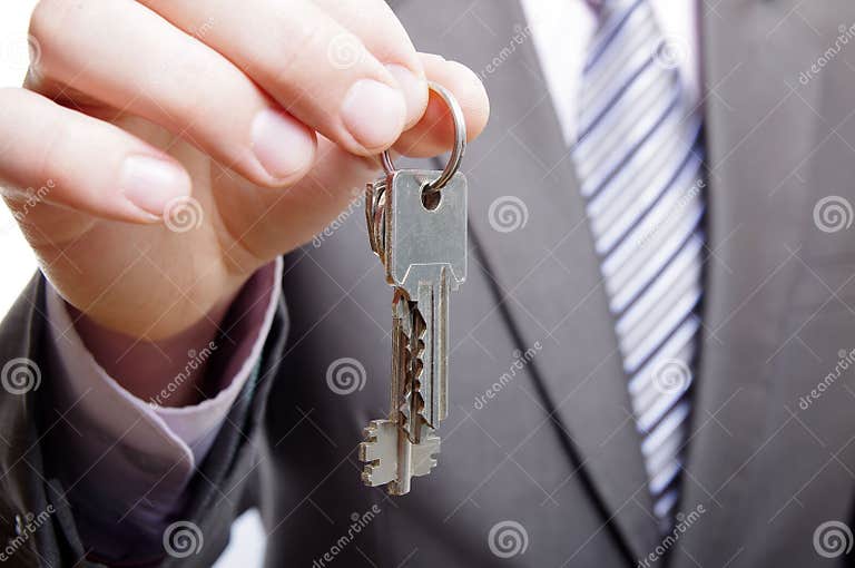 Man holding keys stock photo. Image of businessman, lock - 24300998