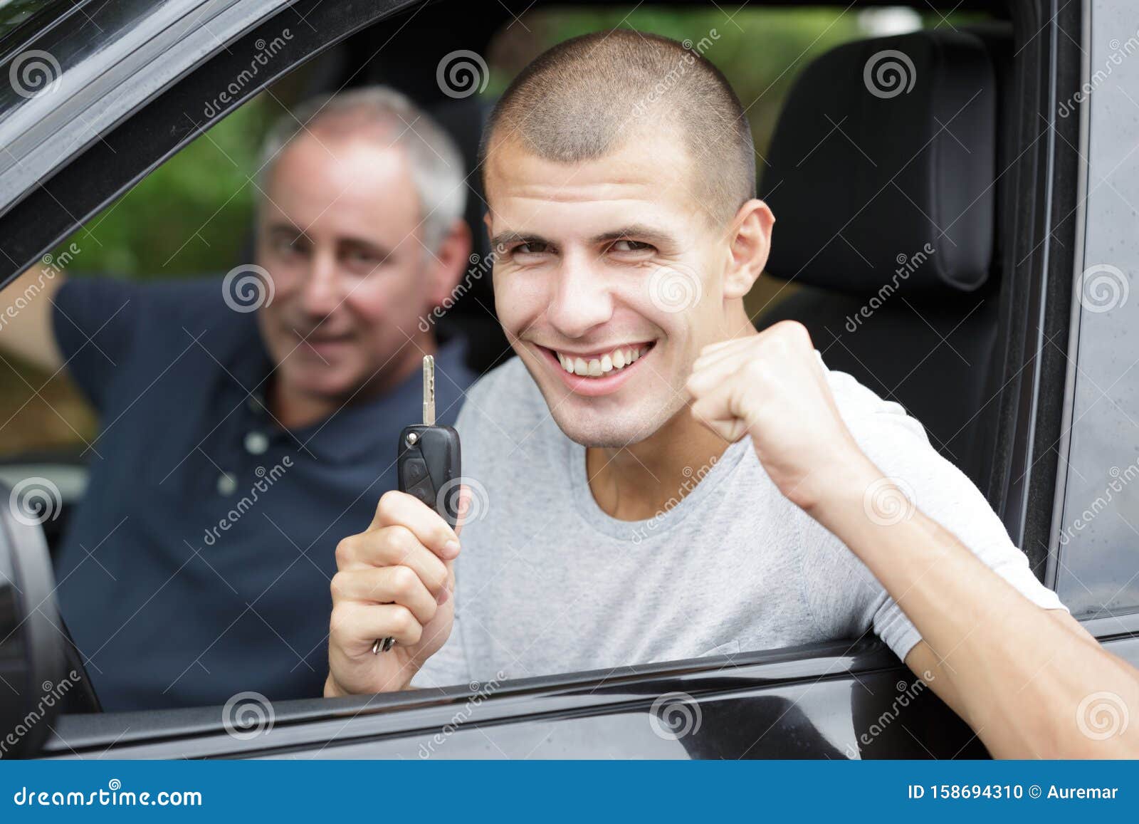 Man holding keys new car stock photo. Image of keys - 158694310