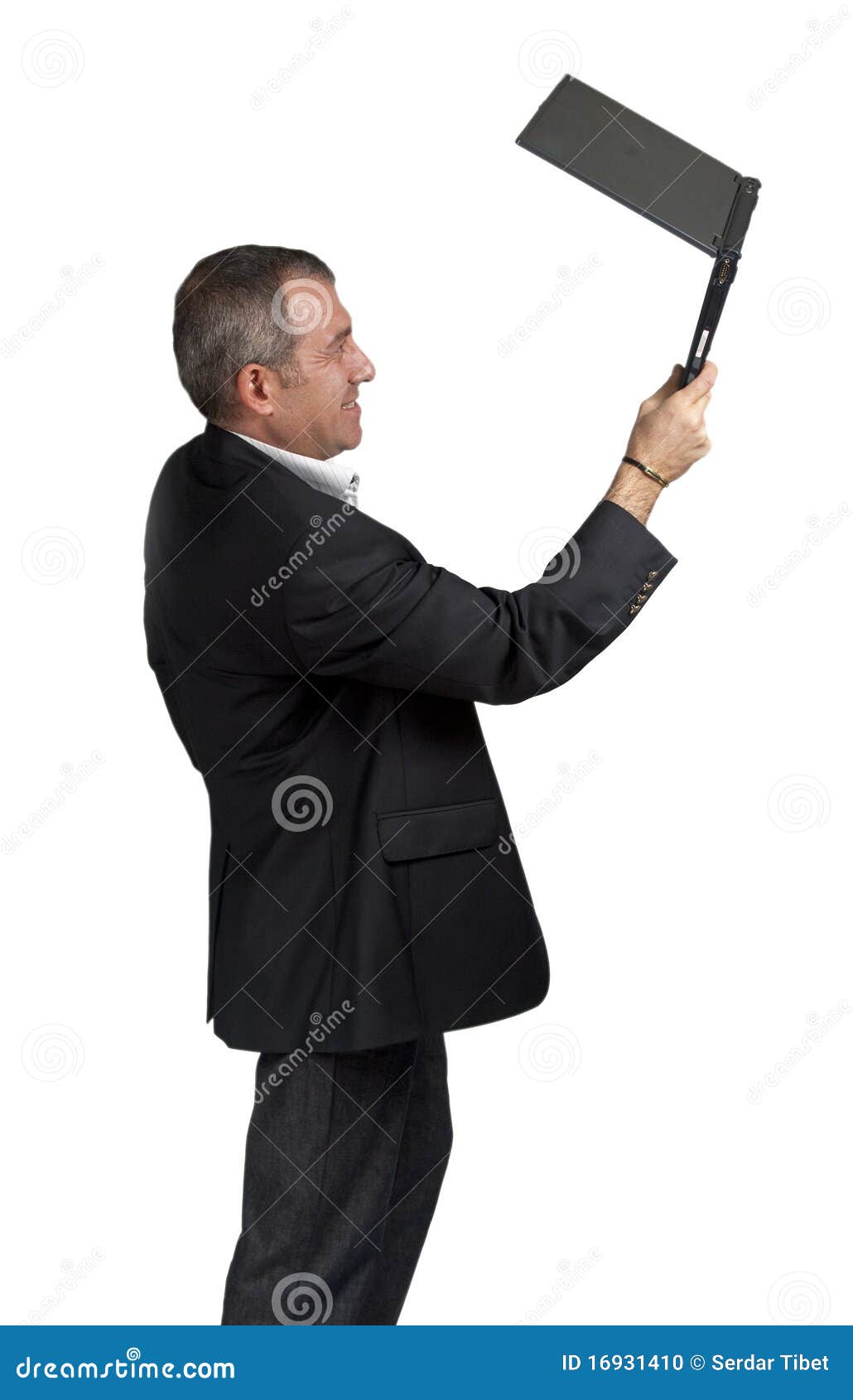 Man holding a laptop stock photo. Image of male, common - 16931410