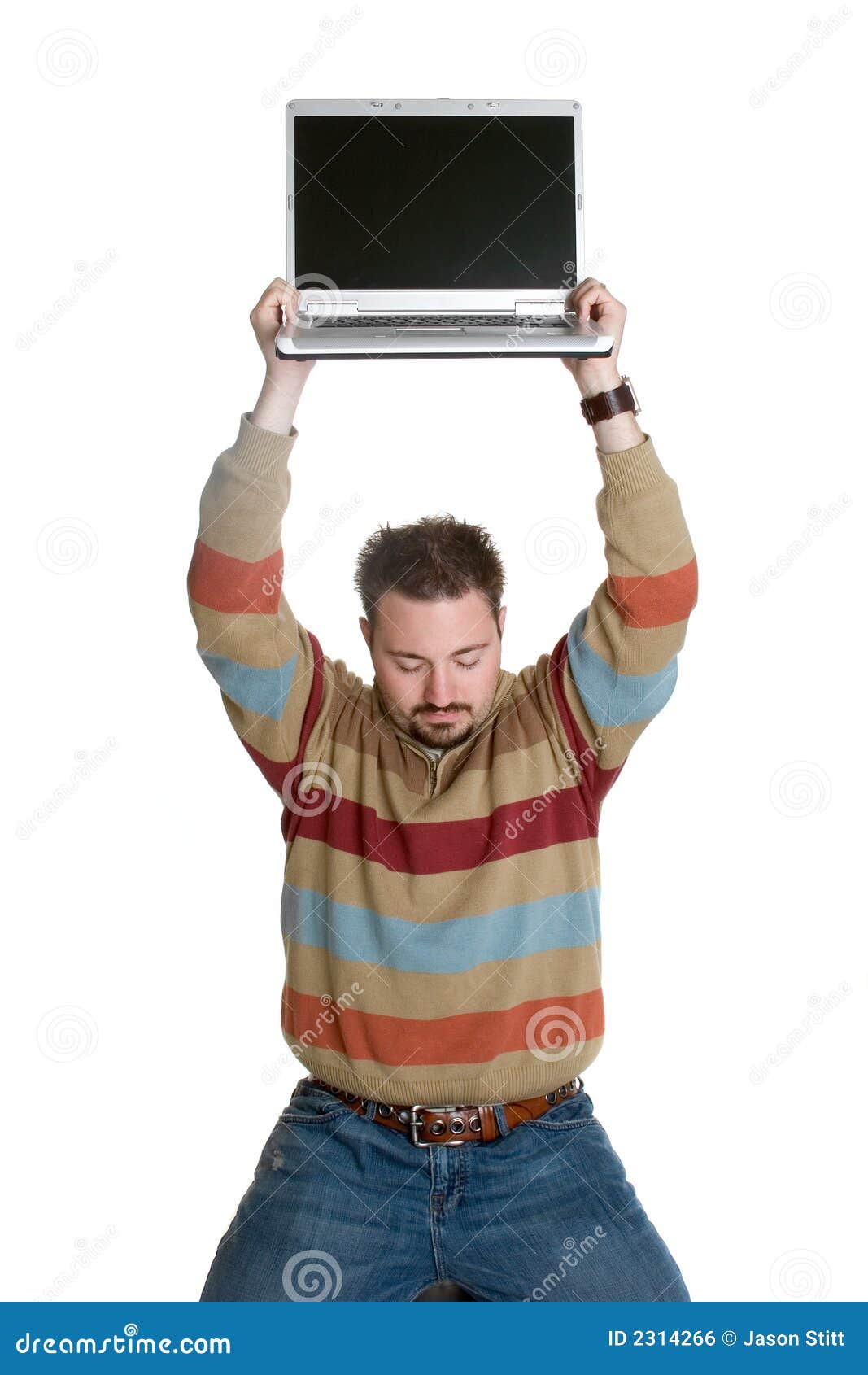 Man Holding Laptop stock photo. Image of isolated, technology - 2314266