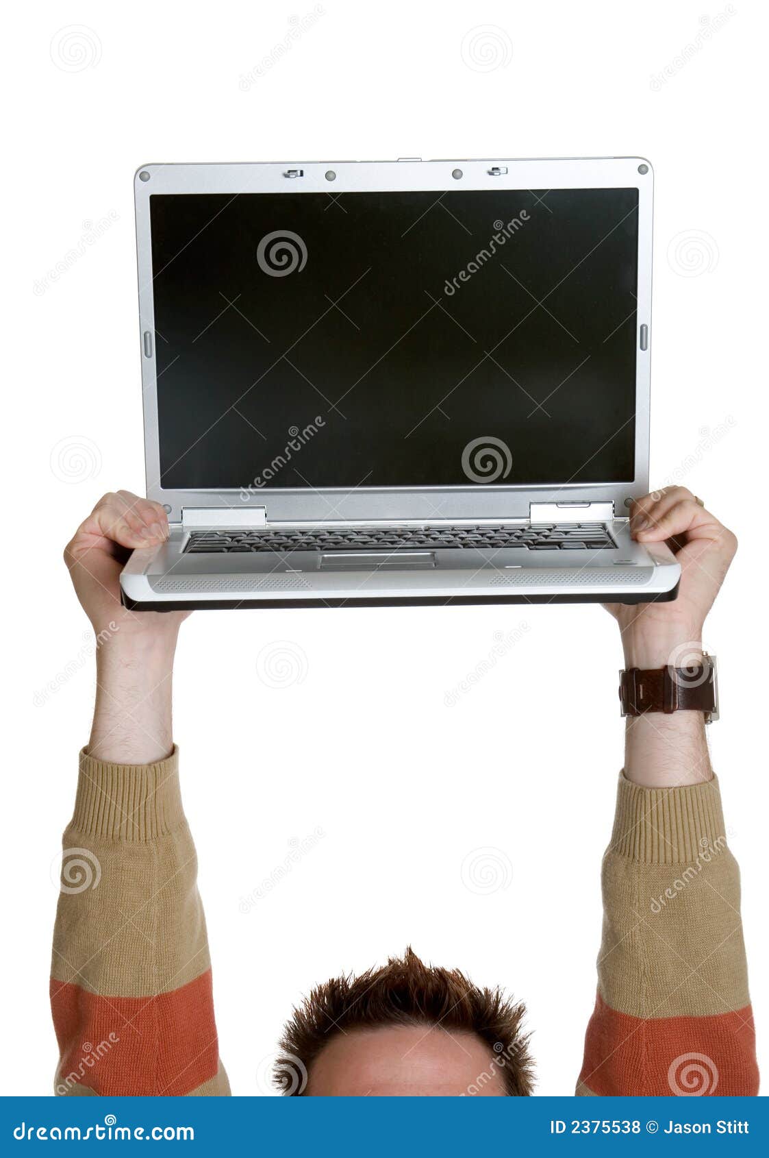 Man Holding Laptop stock photo. Image of arms, laptops - 2375538