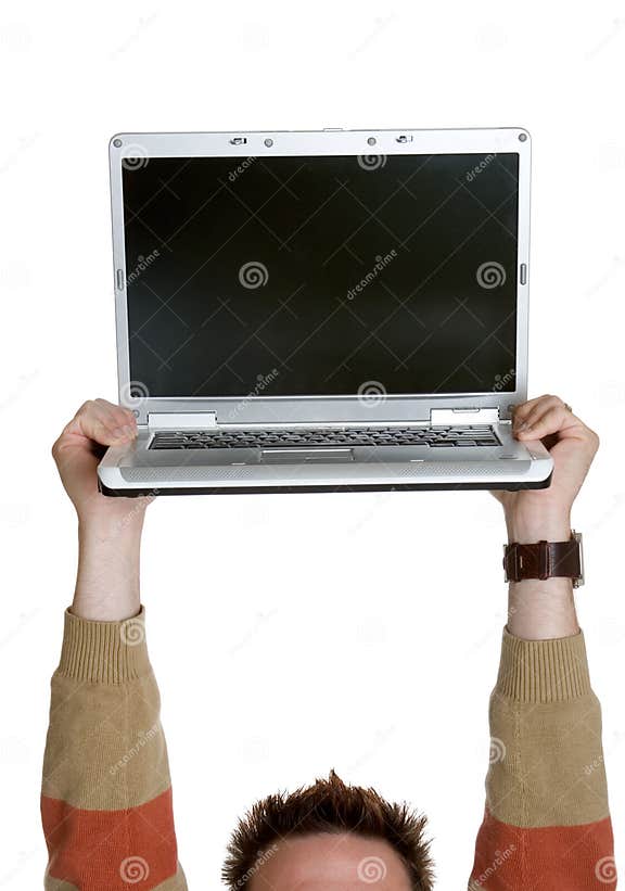Man Holding Laptop stock photo. Image of arms, laptops - 2375538