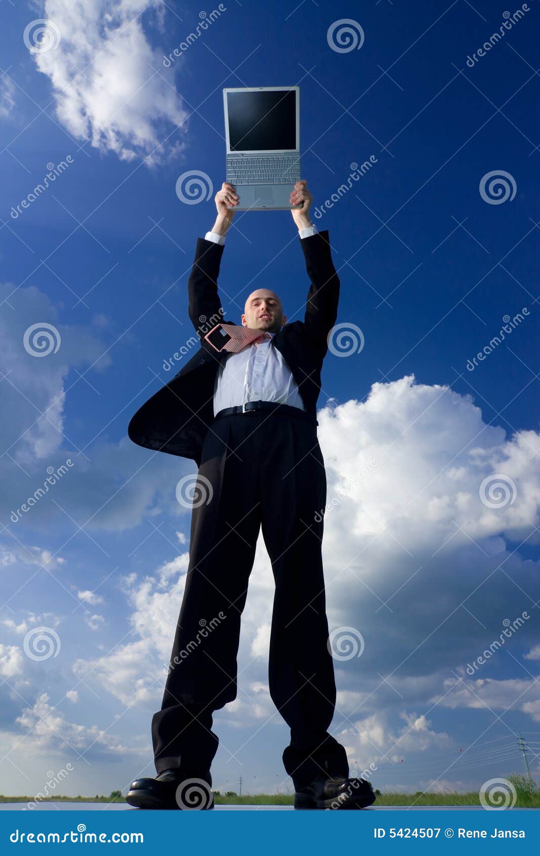 Man Holding Laptop stock image. Image of outdoors, notebook - 5424507