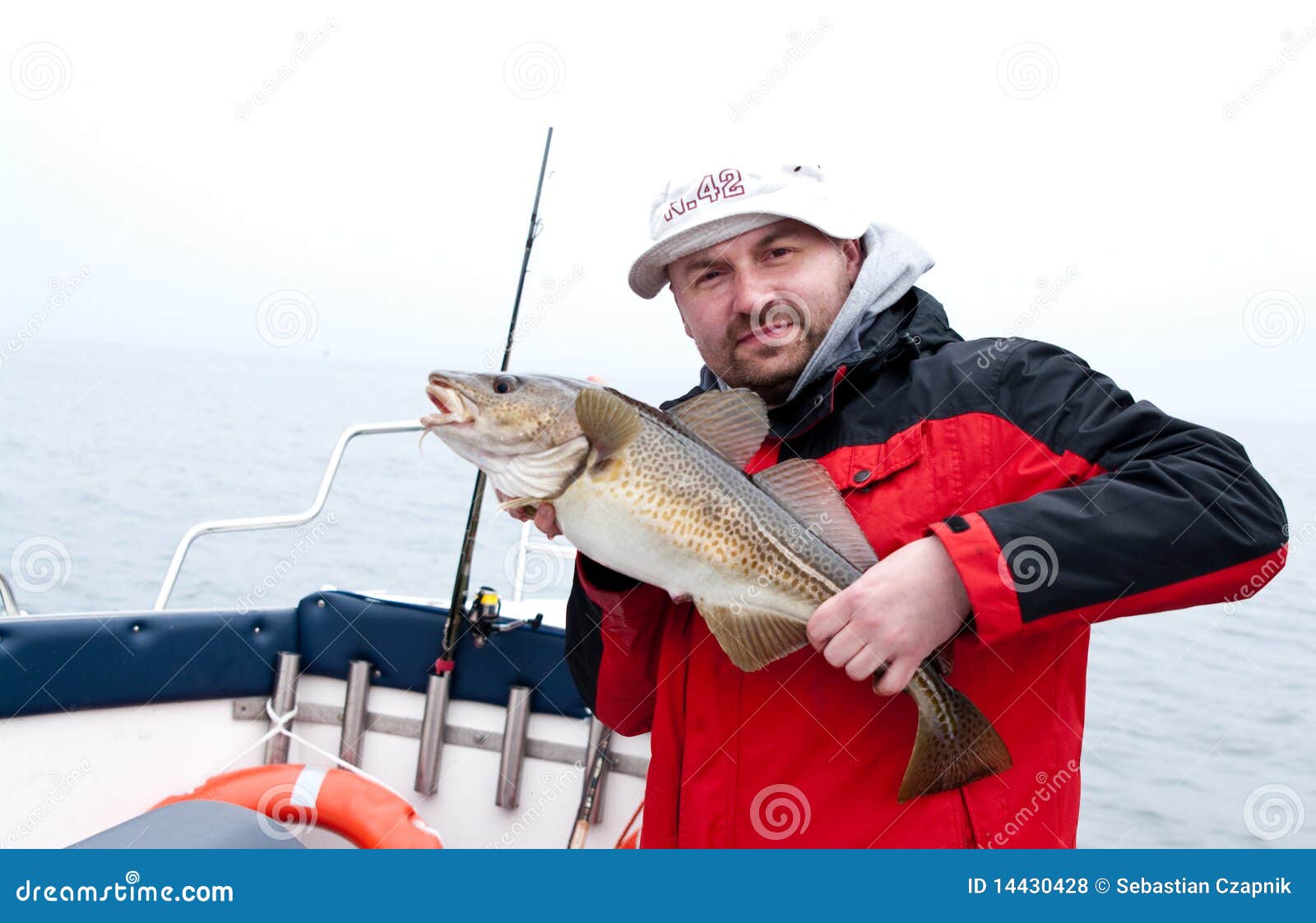 Man holding large fish stock photo. Image of male, pleased - 14430428