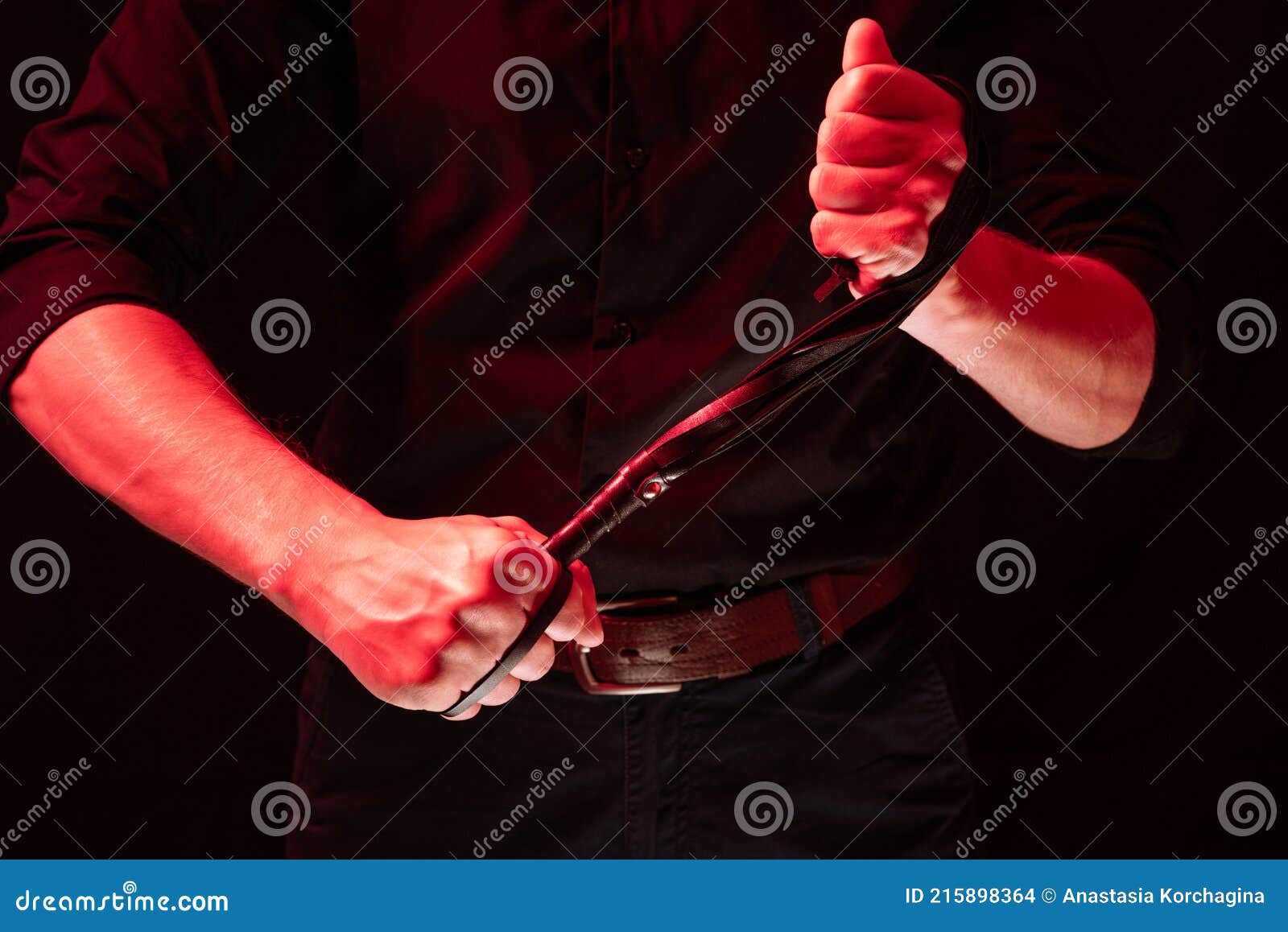 A Man Holding a Leather Whip. Bdsm Stock Photo - Image of flogger ...