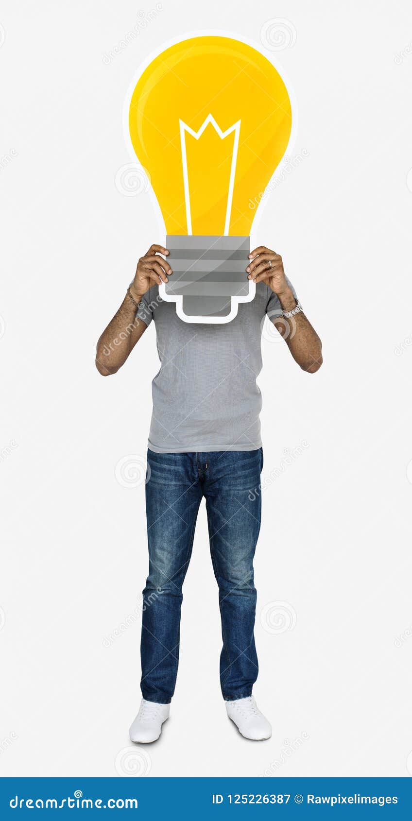 Man Holding a Light Bulb Icon Stock Image - Image of face, bright ...