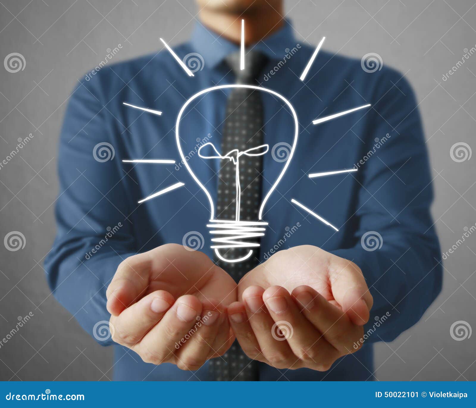 Man holding light bulb stock illustration. Illustration of intelligent ...