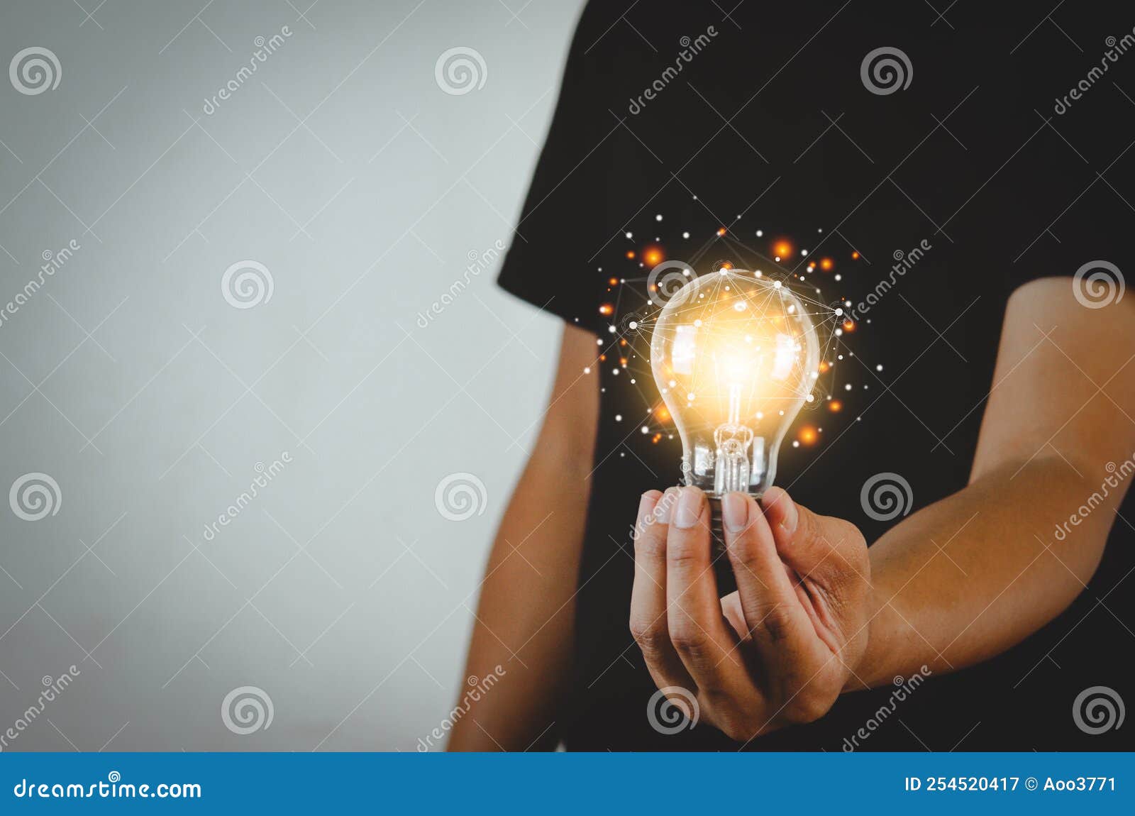 Man Holding Light Bulbs Ideas Innovation Technology and Creative ...