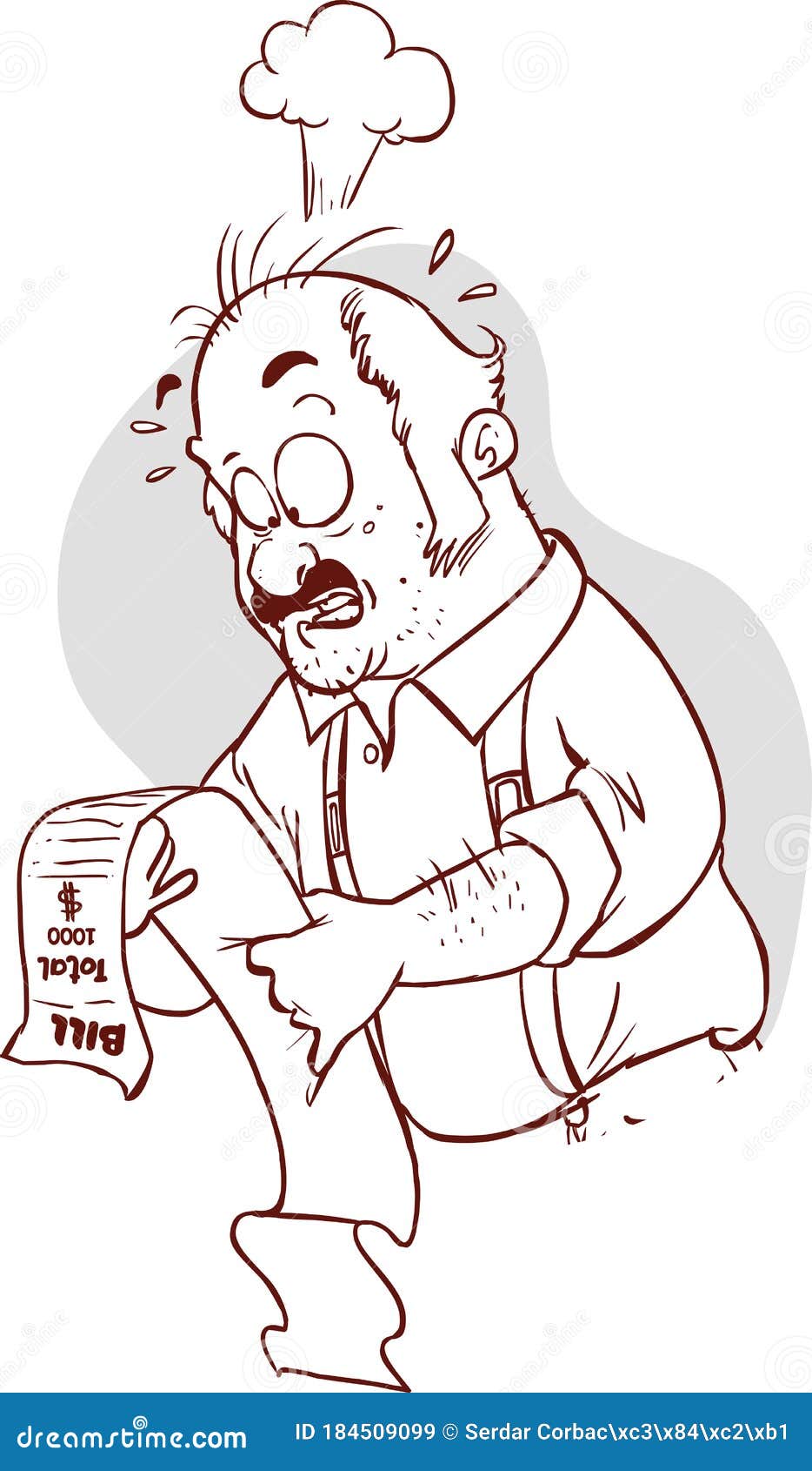 Man Holding Long Bill Vector Stock Illustration Stock Vector ...