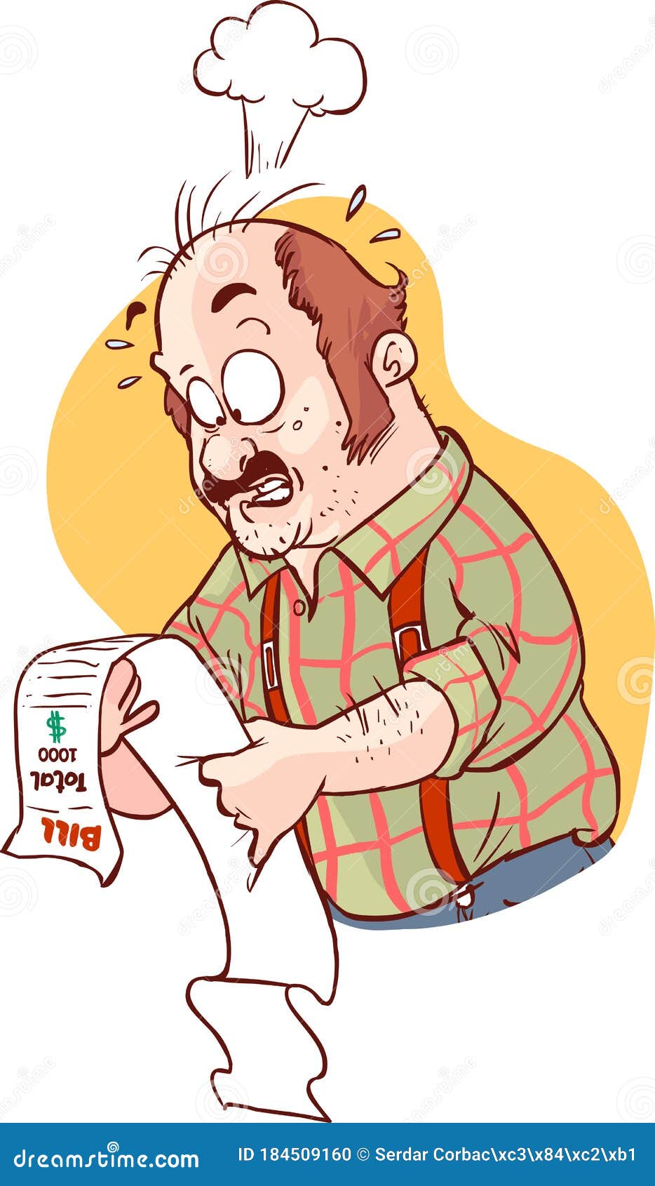 Man Holding Long Bill Vector Stock Illustration Stock Vector ...