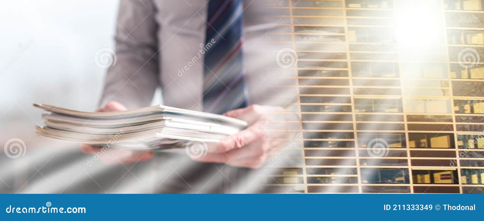 Man Holding Magazines; Multiple Exposure Stock Image - Image of finance ...