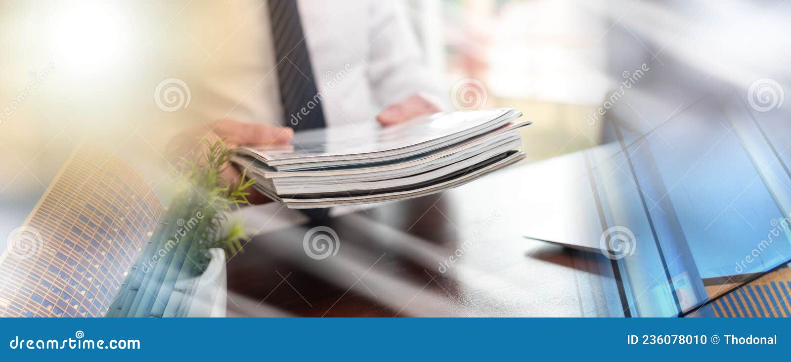 Man Holding Magazines; Multiple Exposure Stock Photo - Image of pile ...