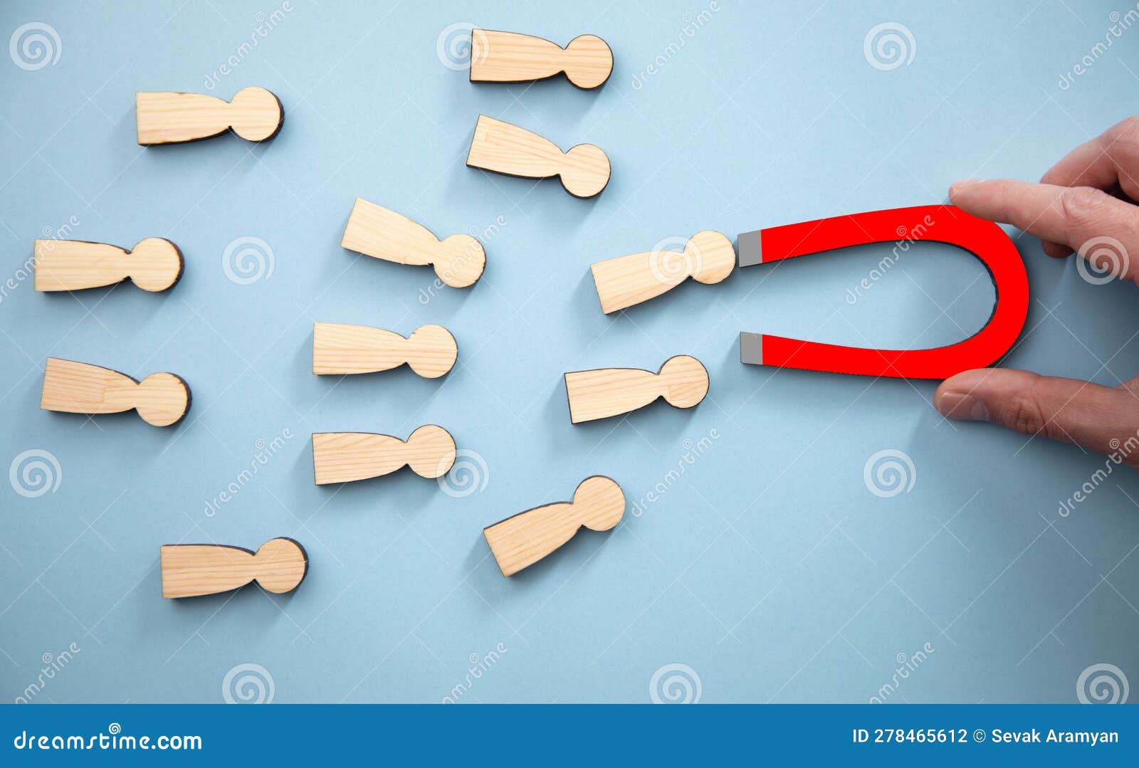 Man Holding Magnet and People Stock Photo - Image of concept ...