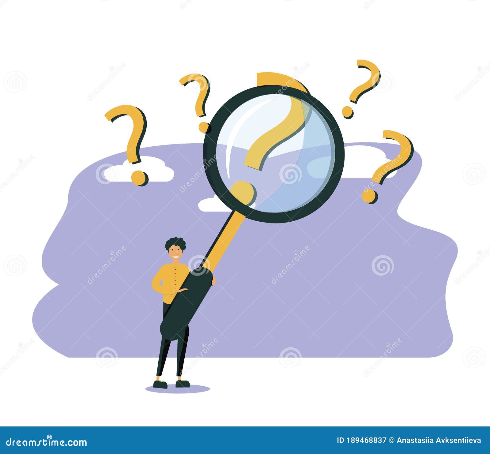 Man Holding Magnifying Glass and Looking through it at Interrogation ...