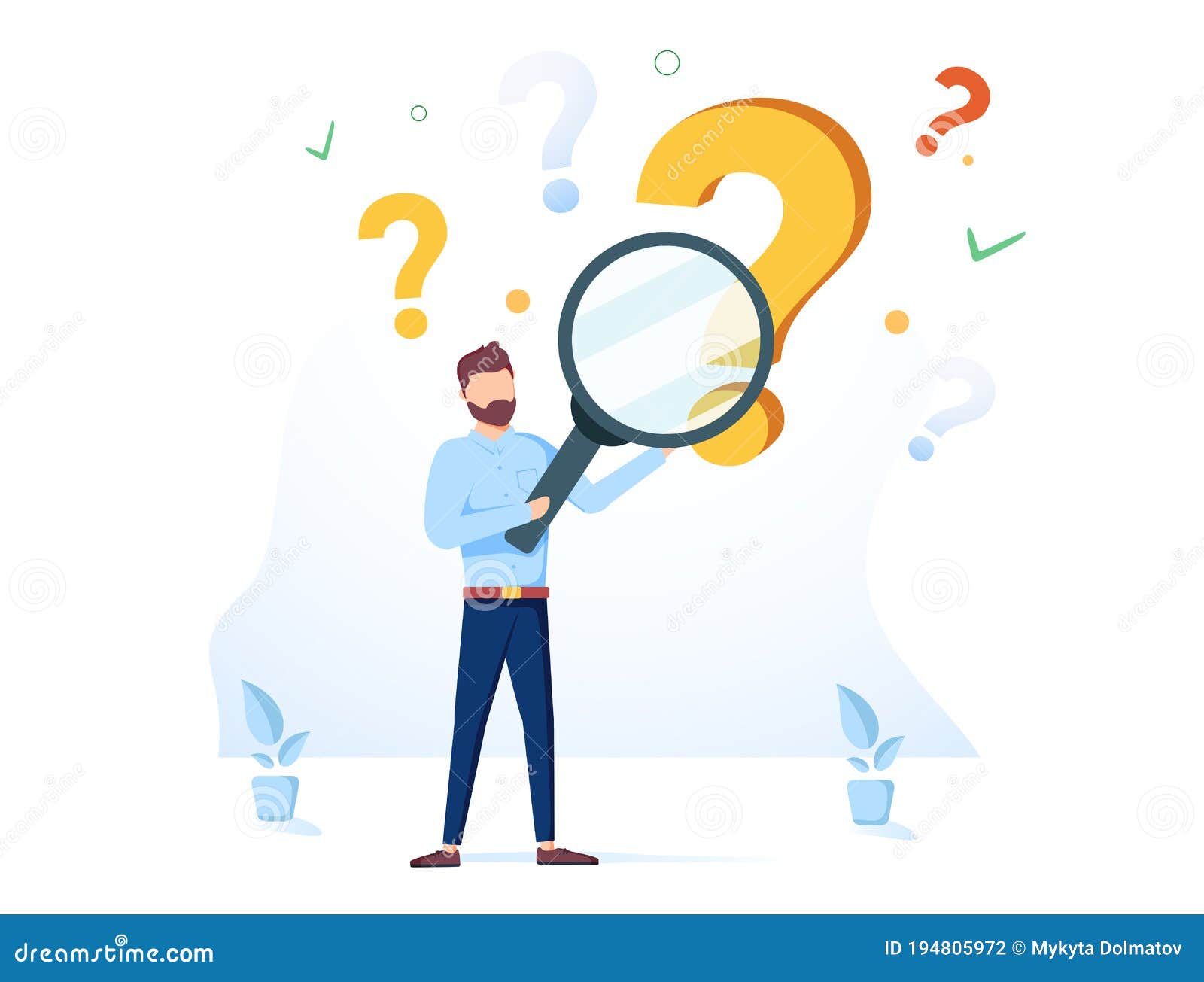 Man Holding Magnifying Glass and Looking through it at Interrogation ...