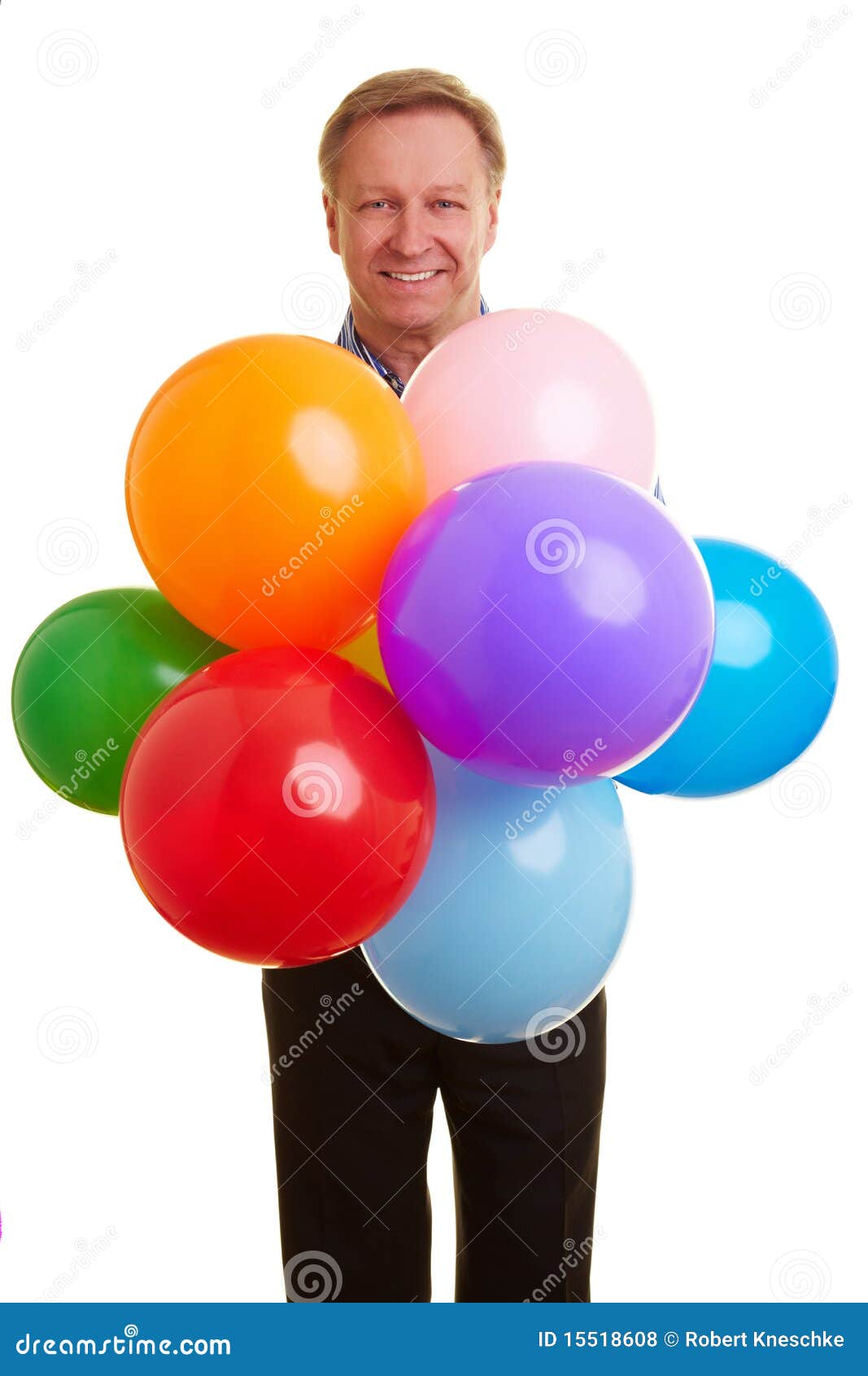 Man holding many balloons stock photo. Image of male - 15518608