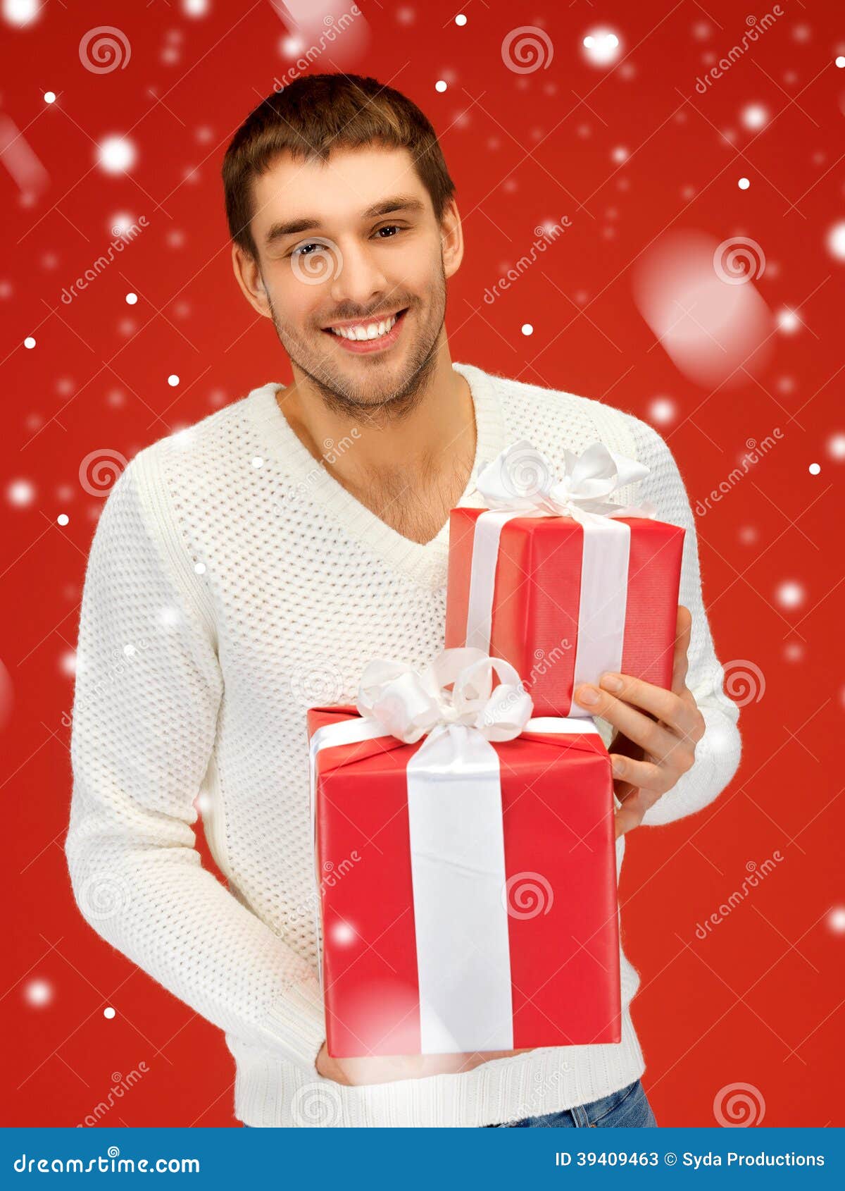 Man Holding Many Gift Boxes Stock Image - Image of handsome, holiday ...