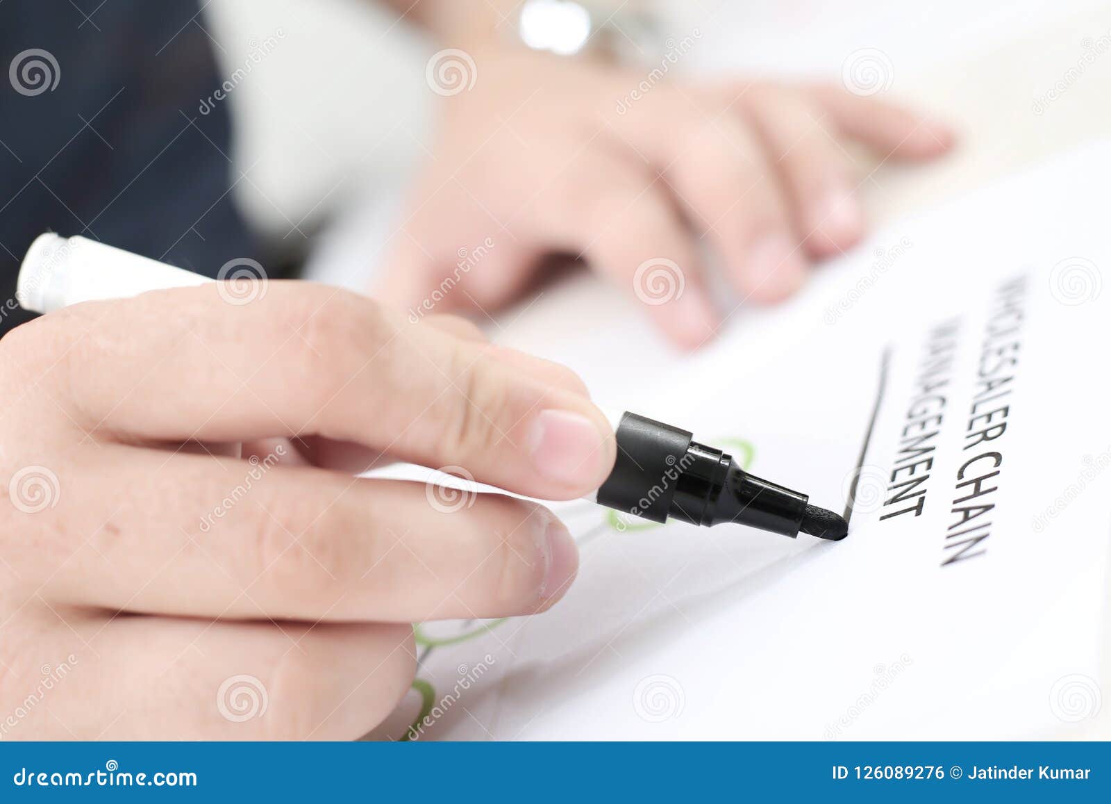 Man is Holding Marker in Hand and Underline Text Stock Photo - Image of ...