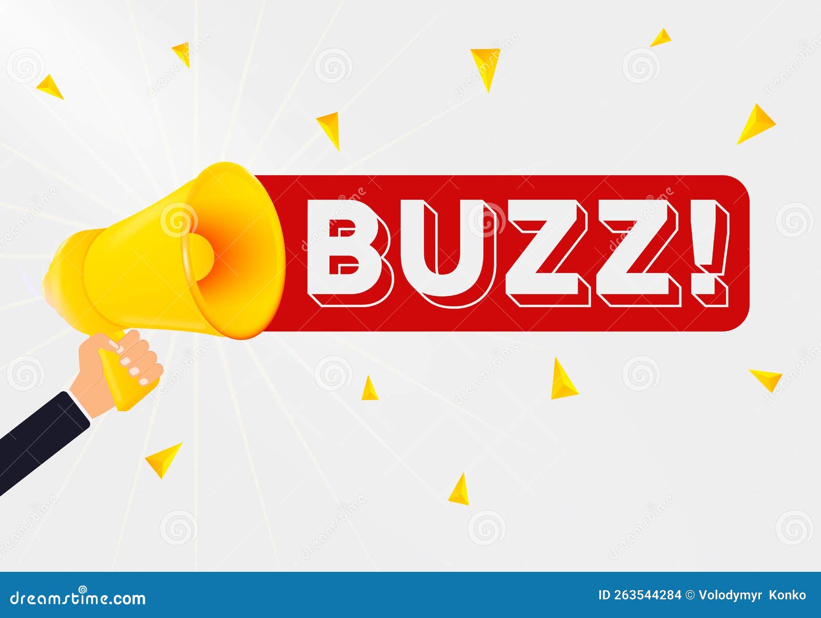 Man Holding Megaphone and Word Buzz Near Chalkboard. Asking for Help ...