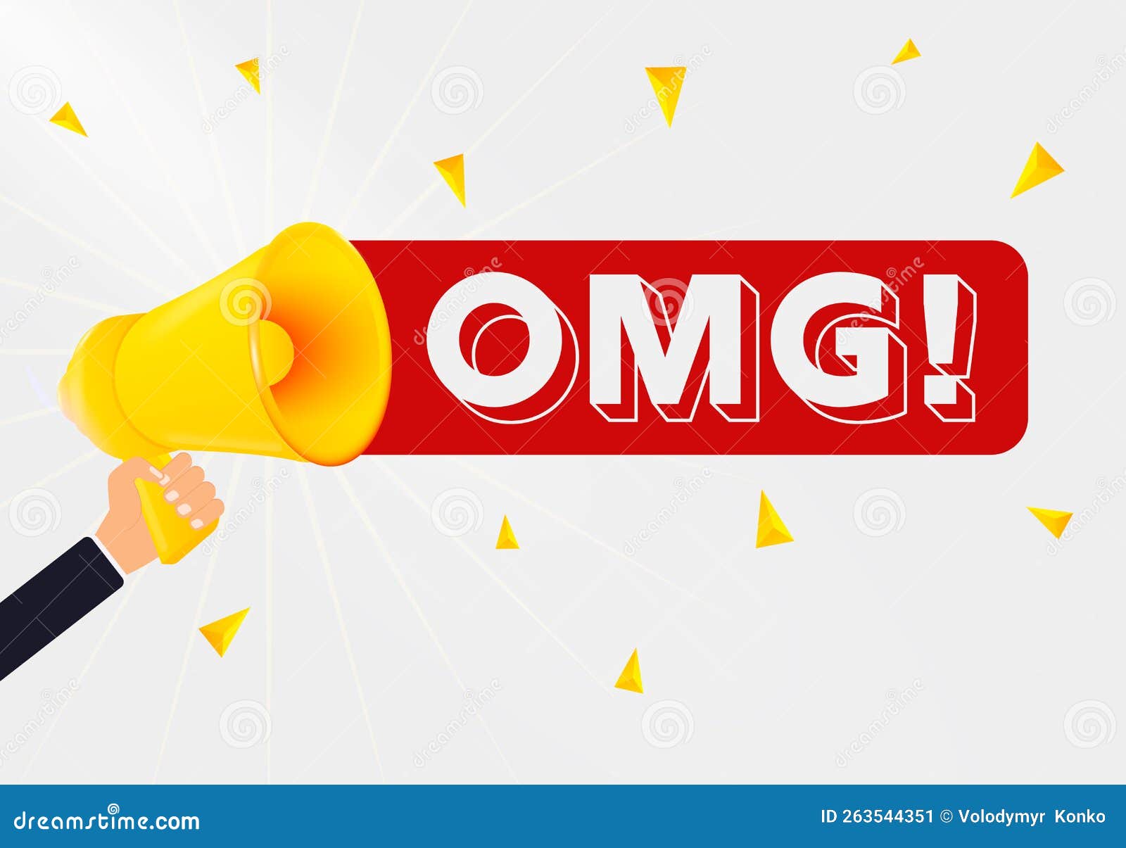 Man Holding Megaphone and Word Omg Near Chalkboard. Asking for Help ...