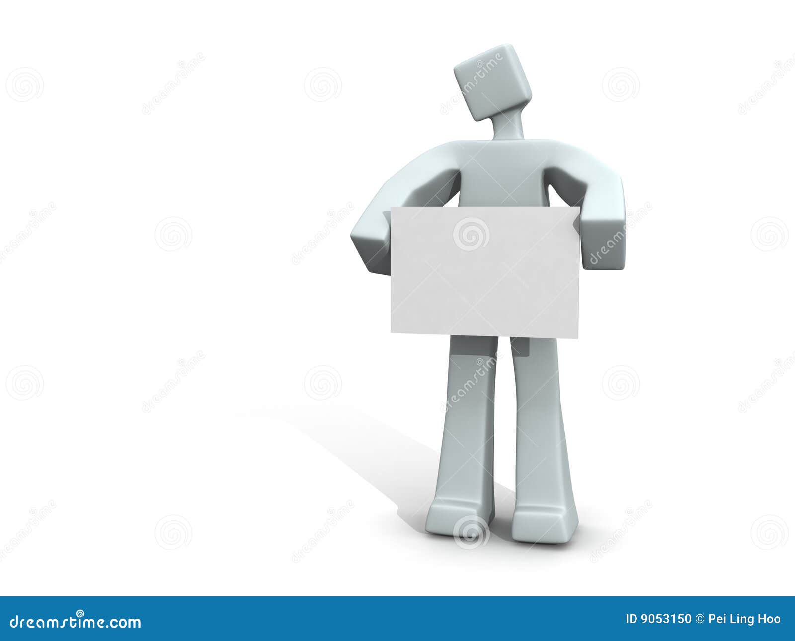 Man holding message board stock illustration. Illustration of hold ...