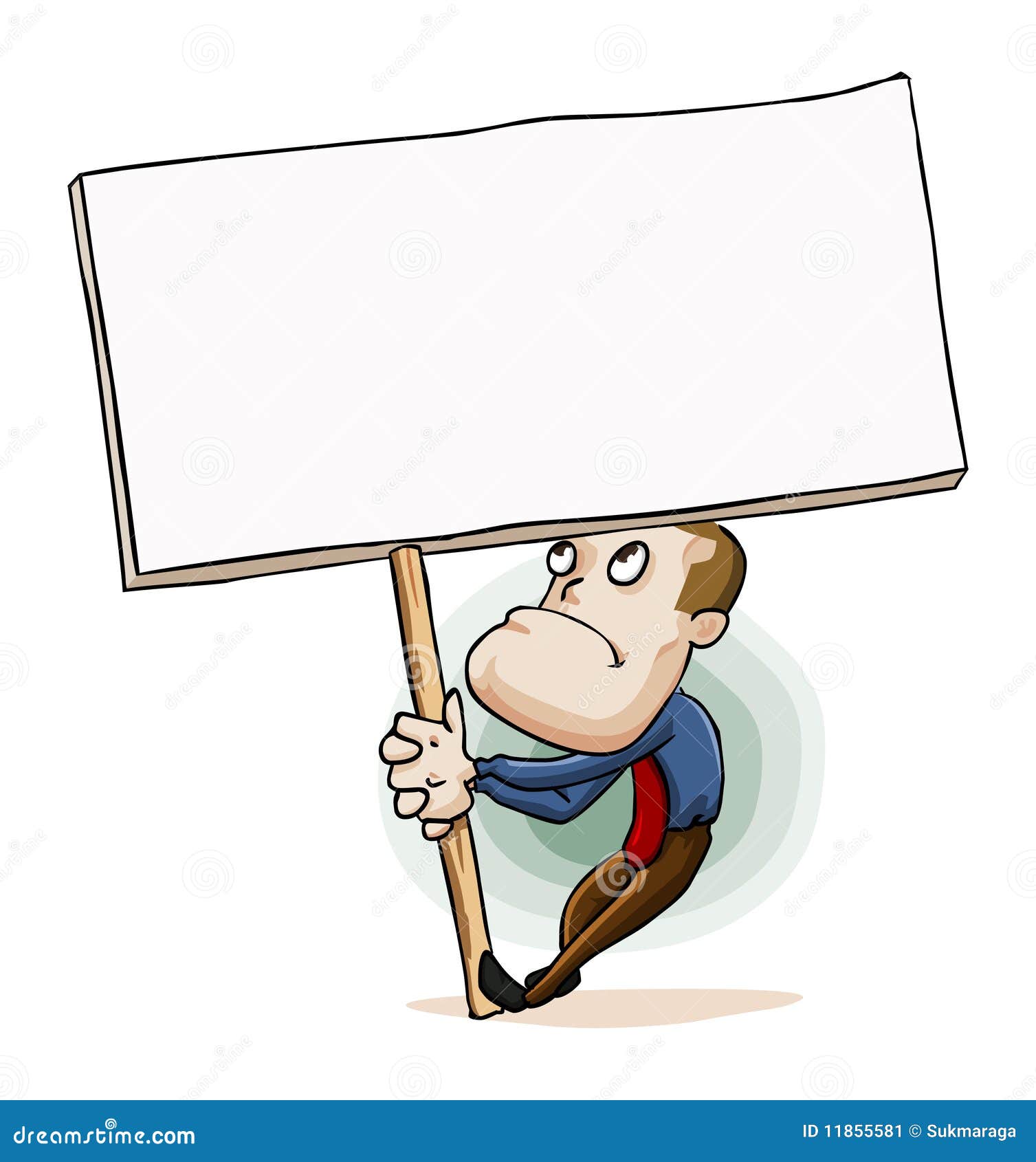 Man Holding Message Sign Board Stock Vector - Illustration of glossy ...