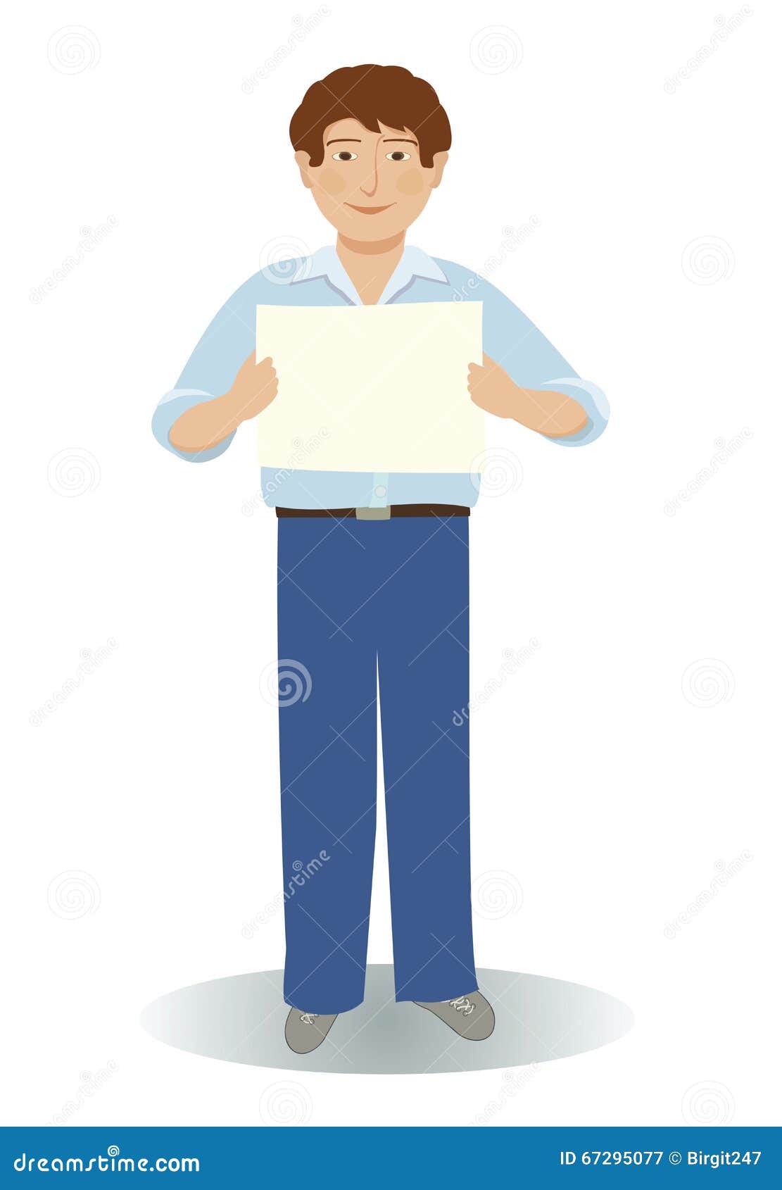 A Man Holding a Message Sign Stock Illustration - Illustration of note ...