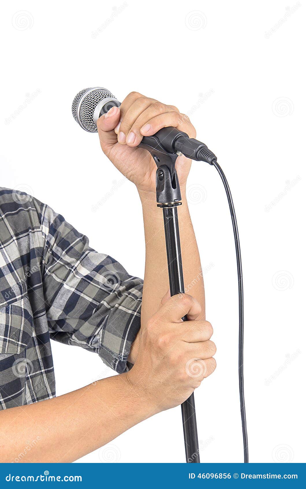 Man holding microphone stock photo. Image of metal, singer - 46096856
