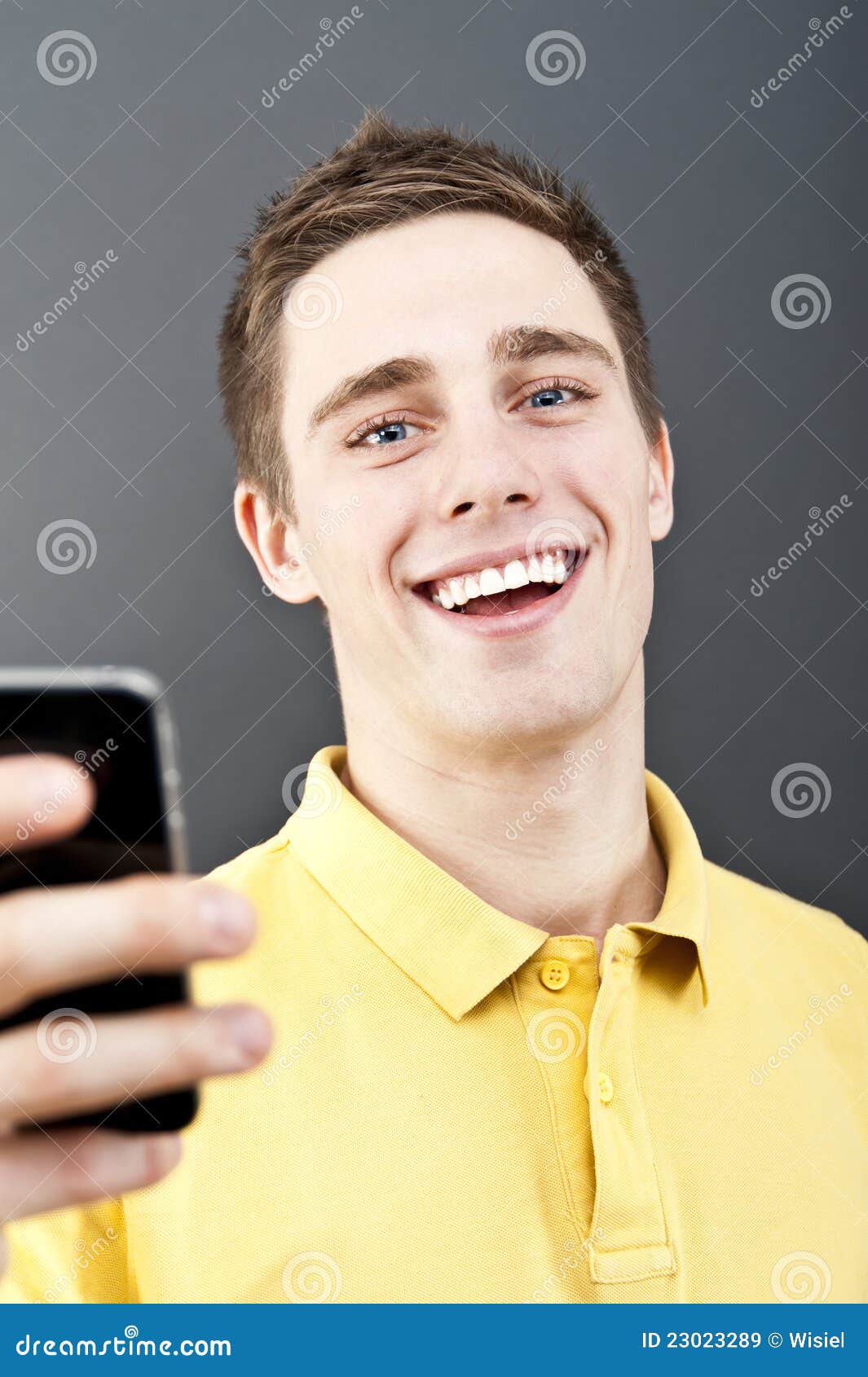 Man holding mobile phone stock image. Image of people - 23023289
