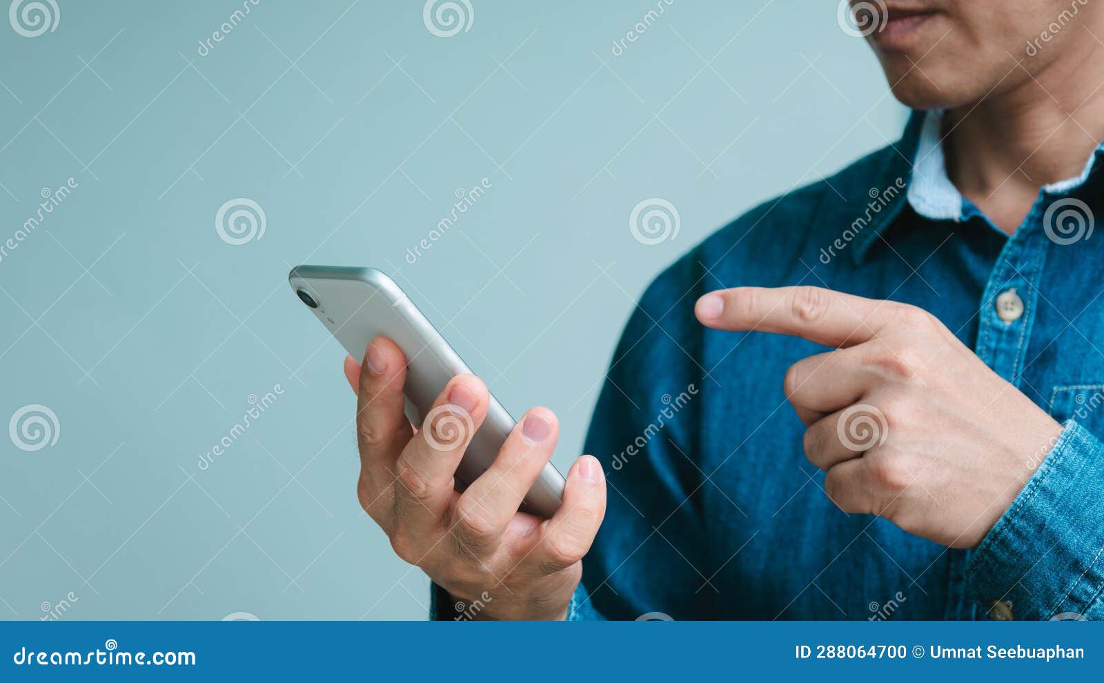 Man Holding Mobile Phone in Hand, Set of Different Angles and ...