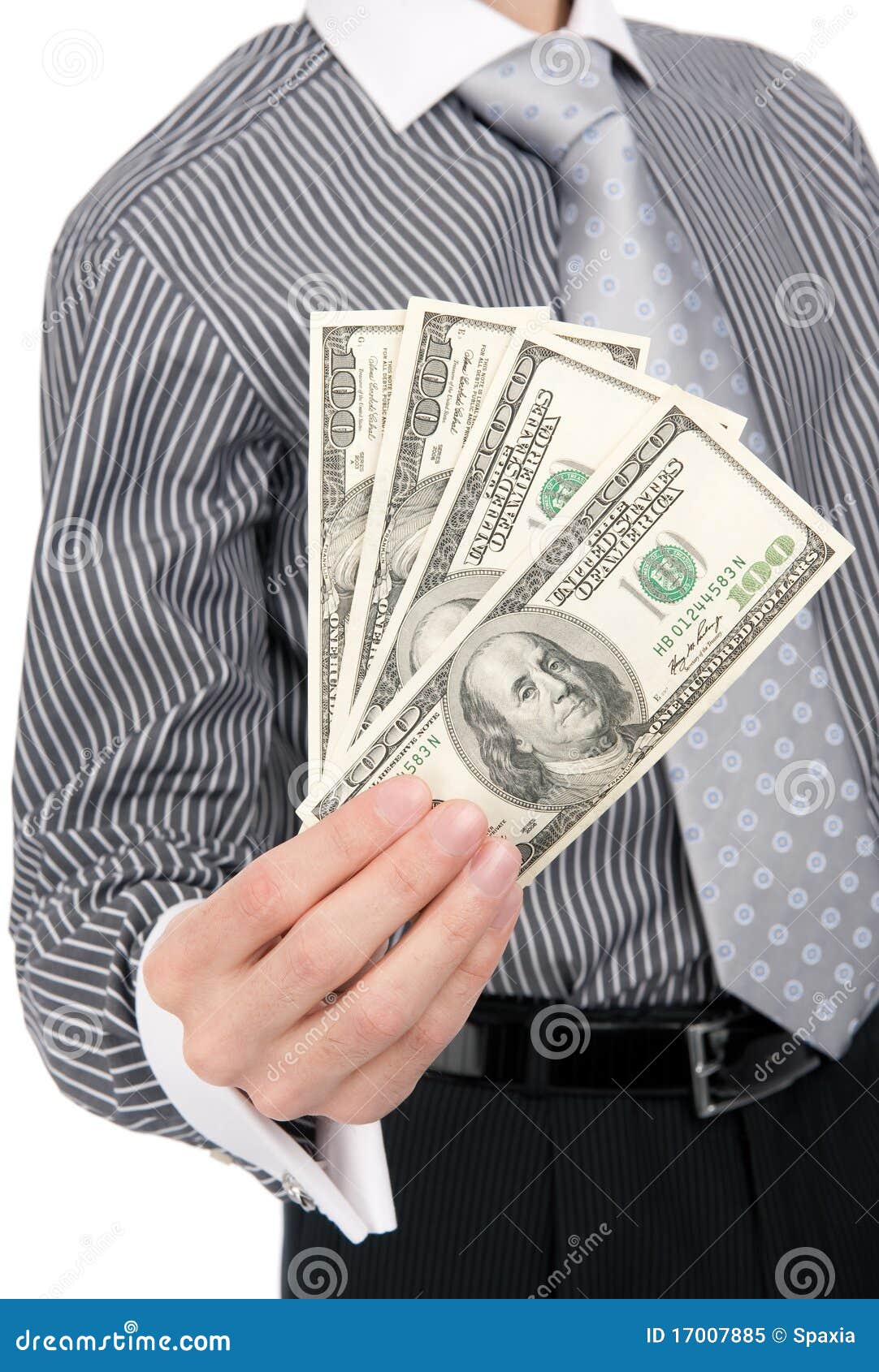 Man Holding Money stock image. Image of hundreds, money - 17007885