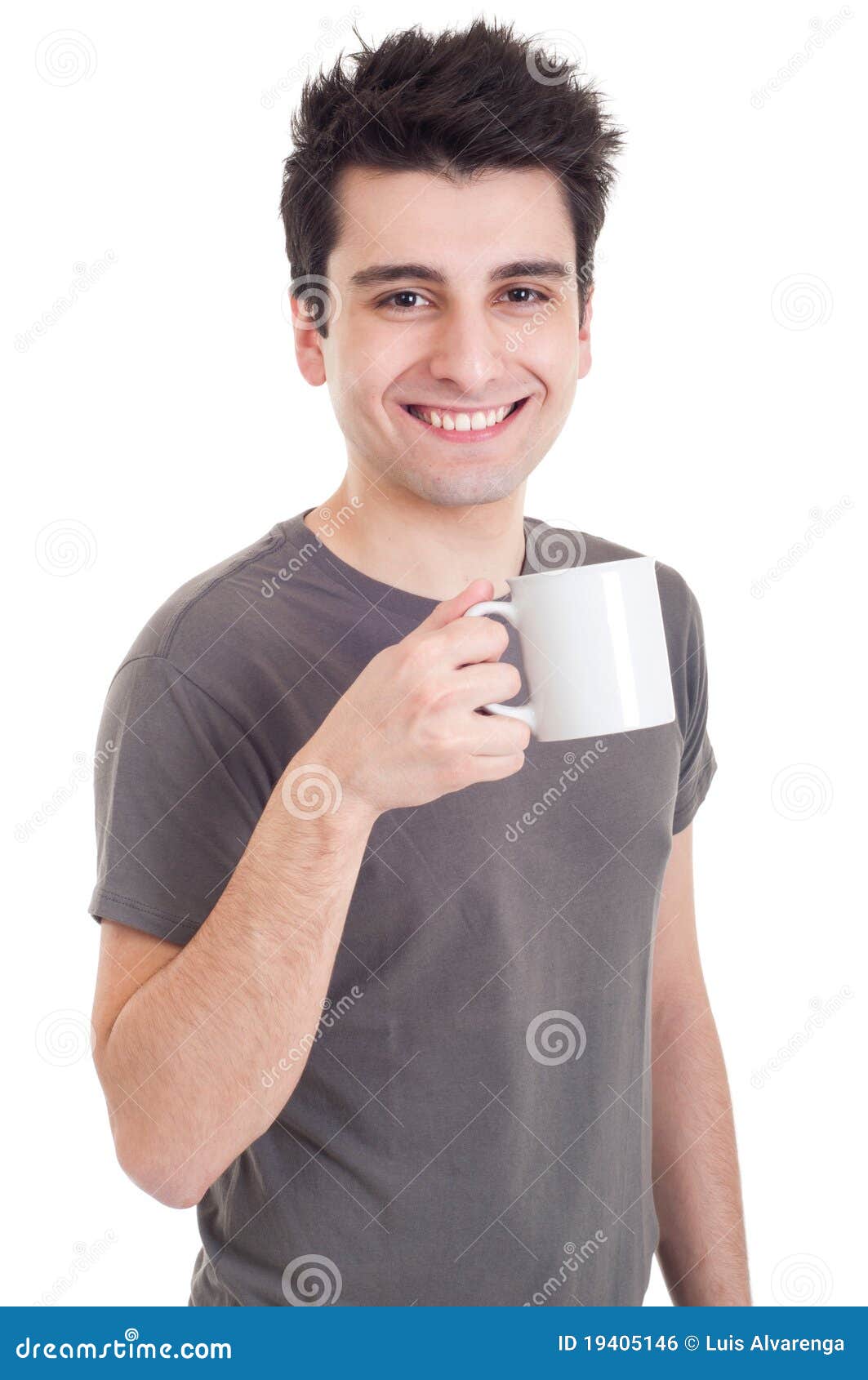 Man holding mug stock photo. Image of attractive, gorgeous - 19405146