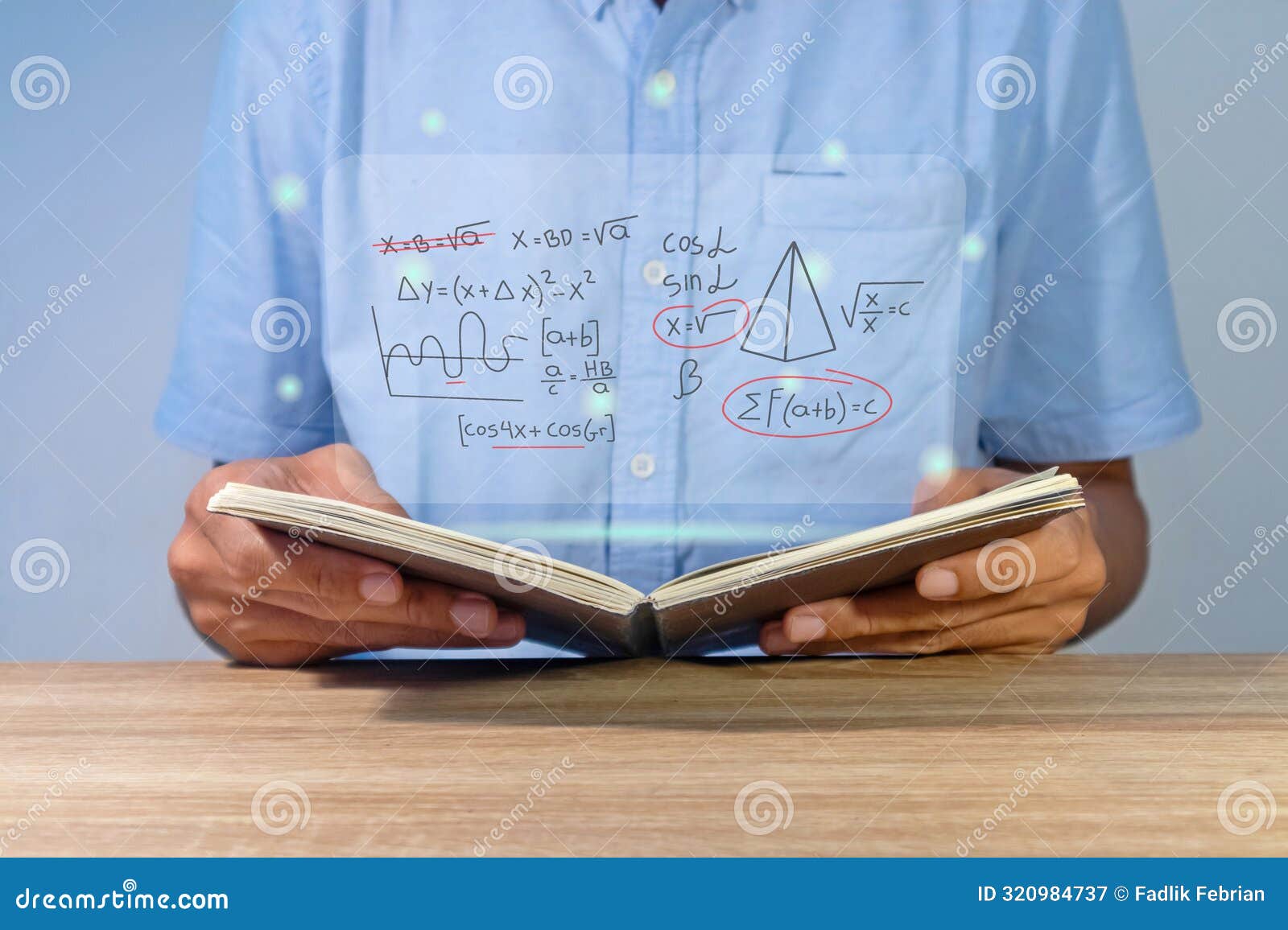 Man Holding a Notebook for Studying Mathematics Stock Image - Image of ...