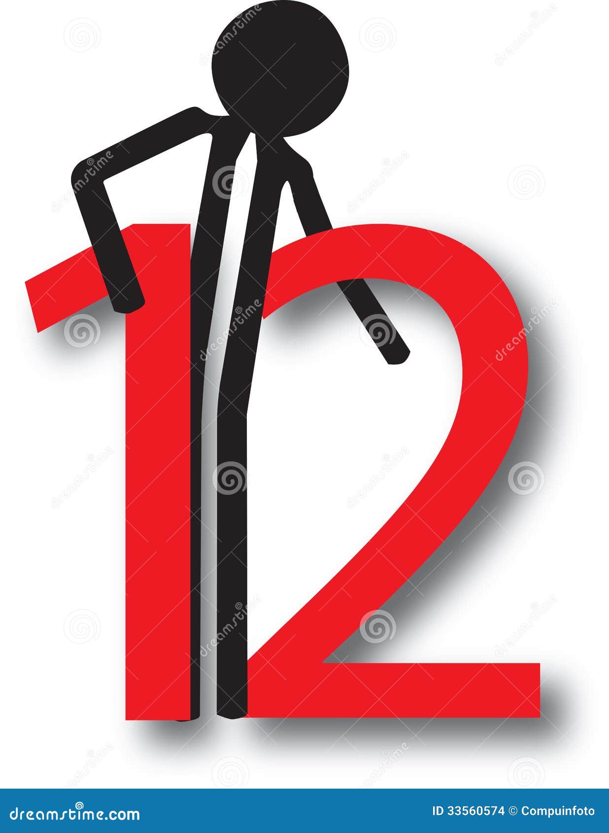 Man Holding the Number Twelve Stock Vector - Illustration of school ...