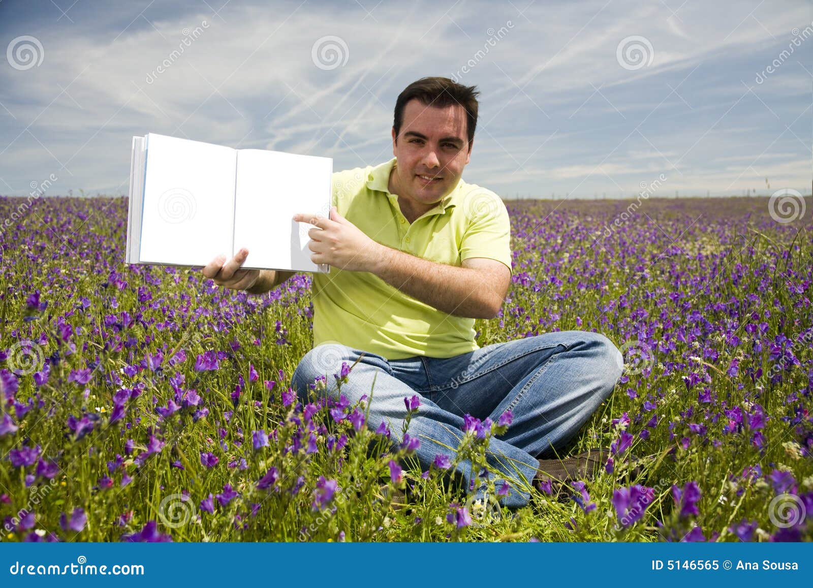Man Holding Open Book stock image. Image of happiness - 5146565