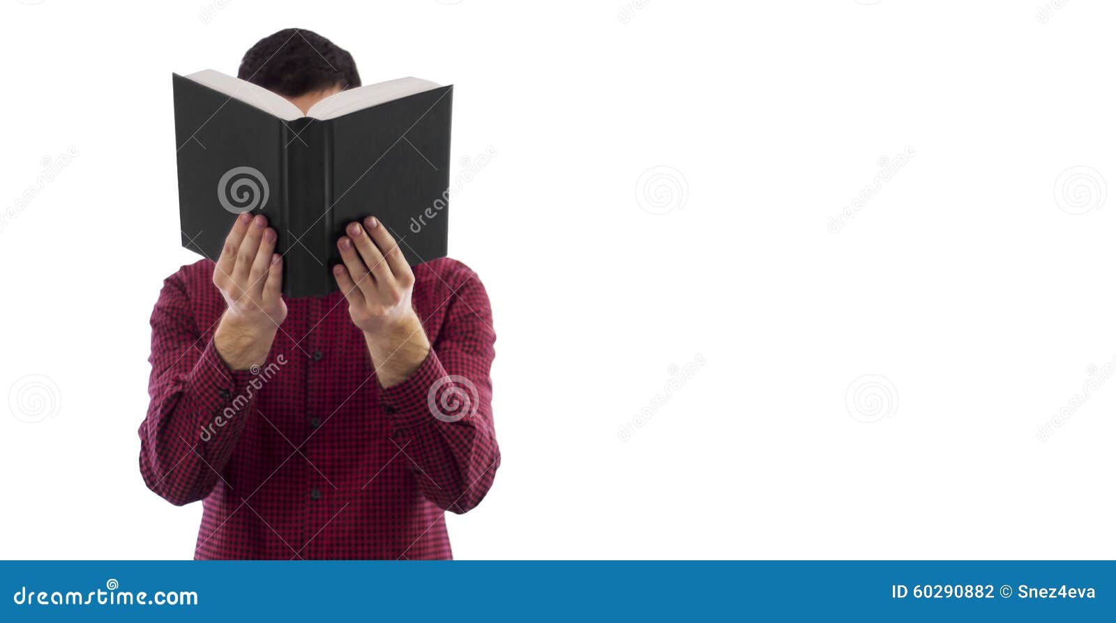 Man Holding Open Book Isolated on White Stock Photo - Image of ...