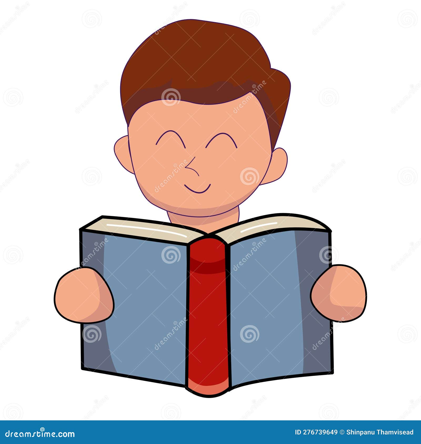 Man Holding Open Books and Reading Stock Vector - Illustration of ...