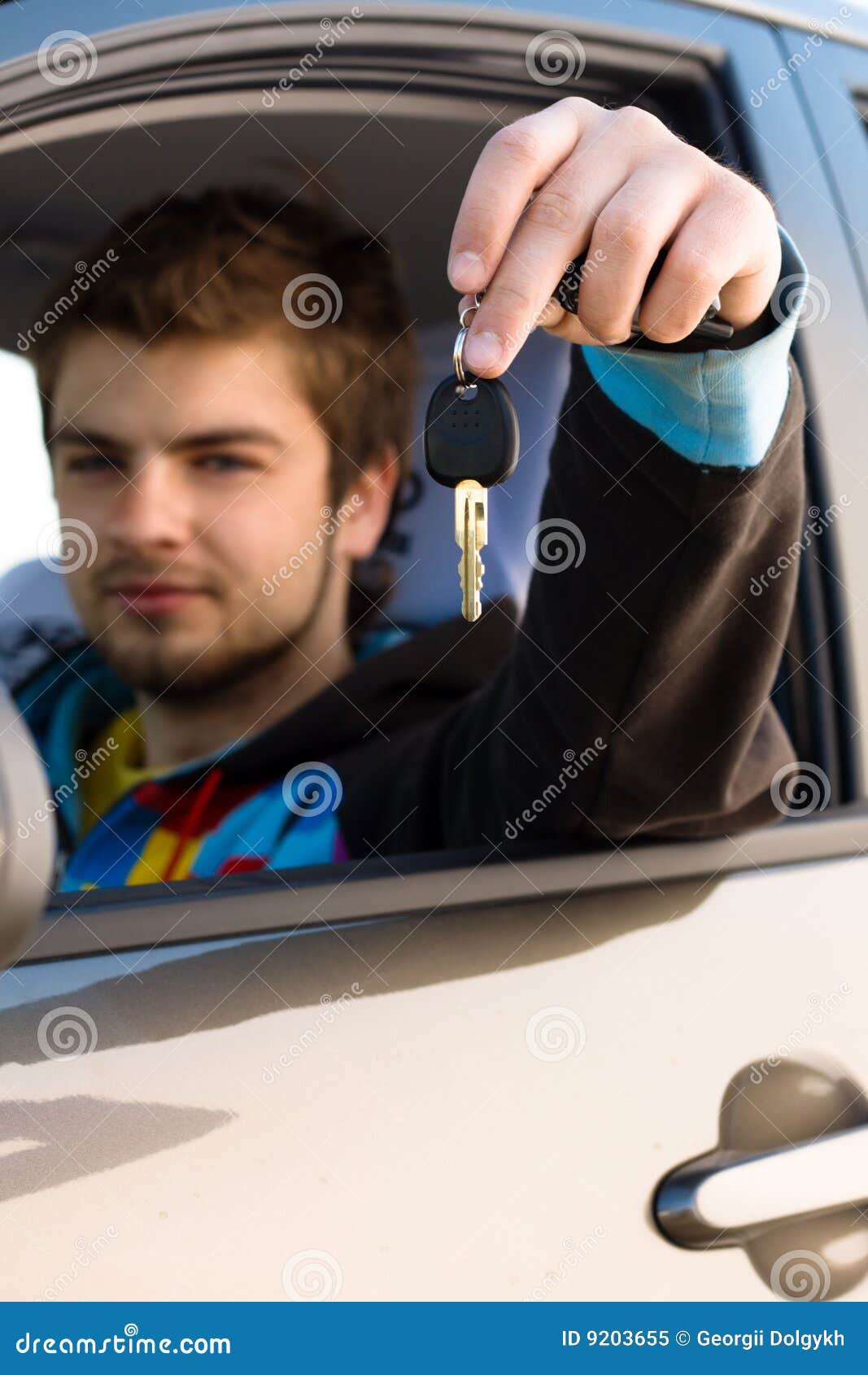 Man holding out car keys stock image. Image of rent, mature - 9203655