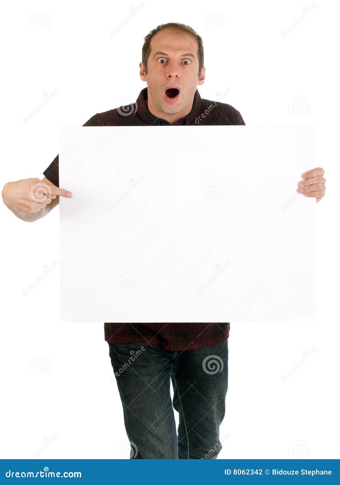 Man holding panel stock photo. Image of white, blank, open - 8062342