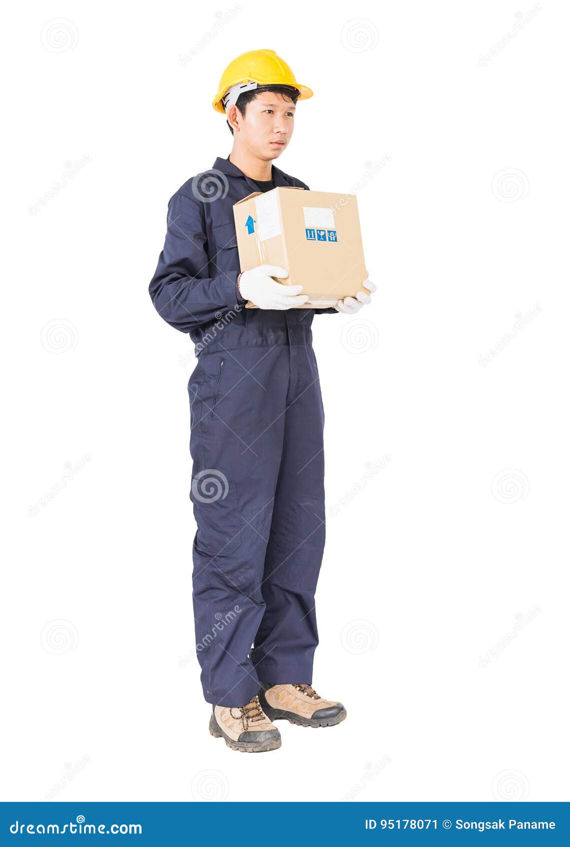 Man holding paper box stock image. Image of object, cardboard - 95178071