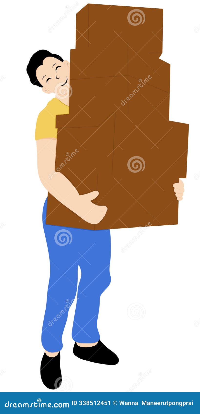Man Holding a Parcel Box Illustration Stock Illustration - Illustration ...