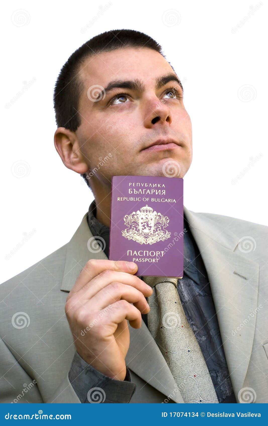 Man Holding Passport Looking Up Stock Images - Image: 17074134