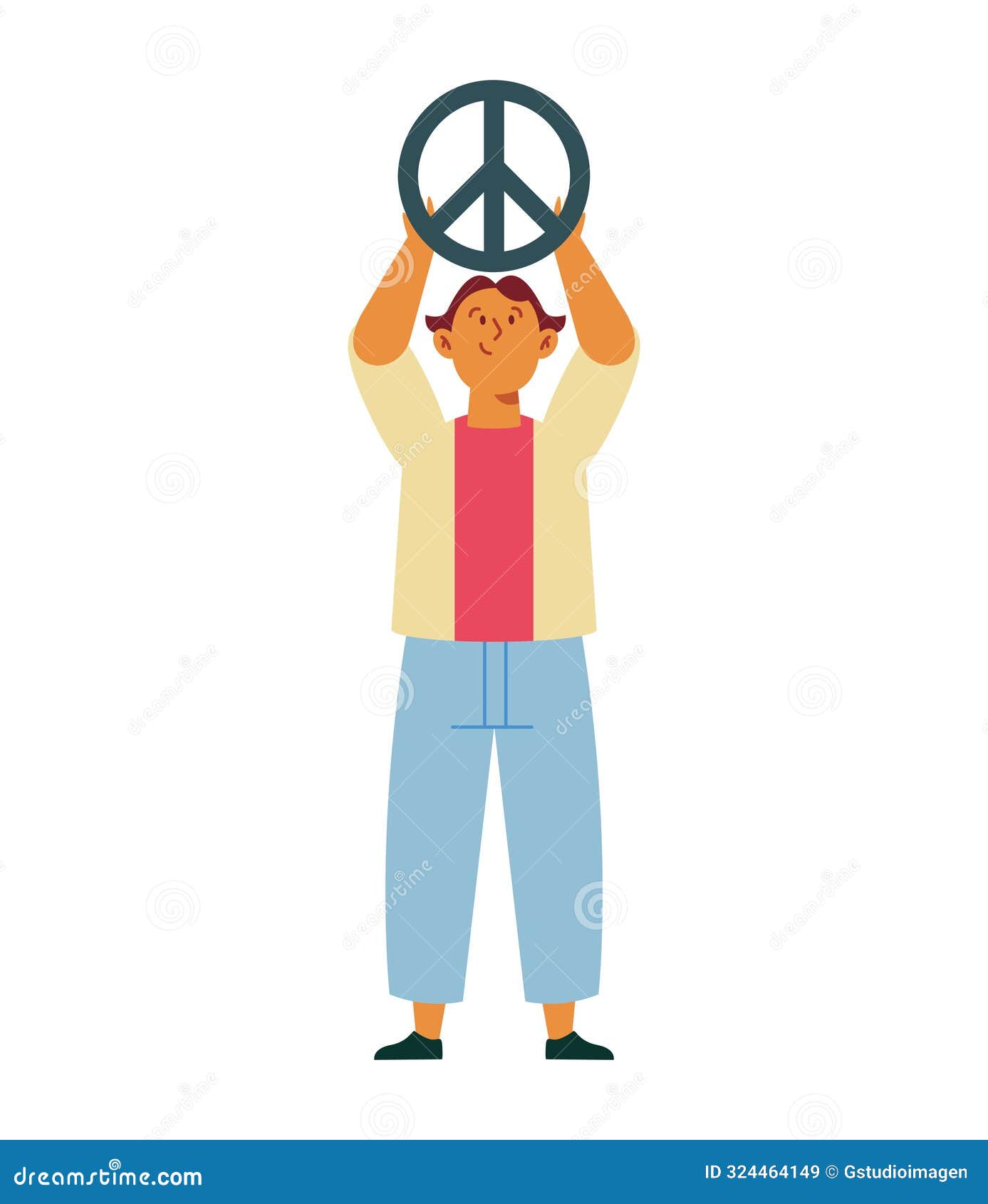 Man holding peace symbol stock illustration. Illustration of peace ...