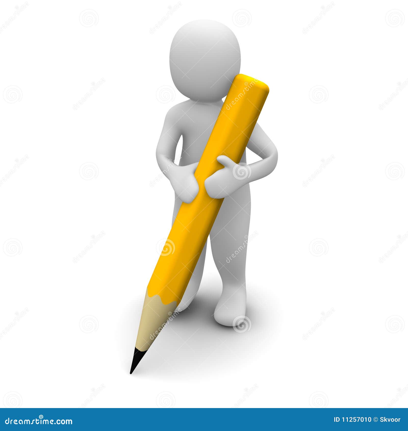 Man Holding Pencil Royalty-Free Cartoon | CartoonDealer.com #11257010