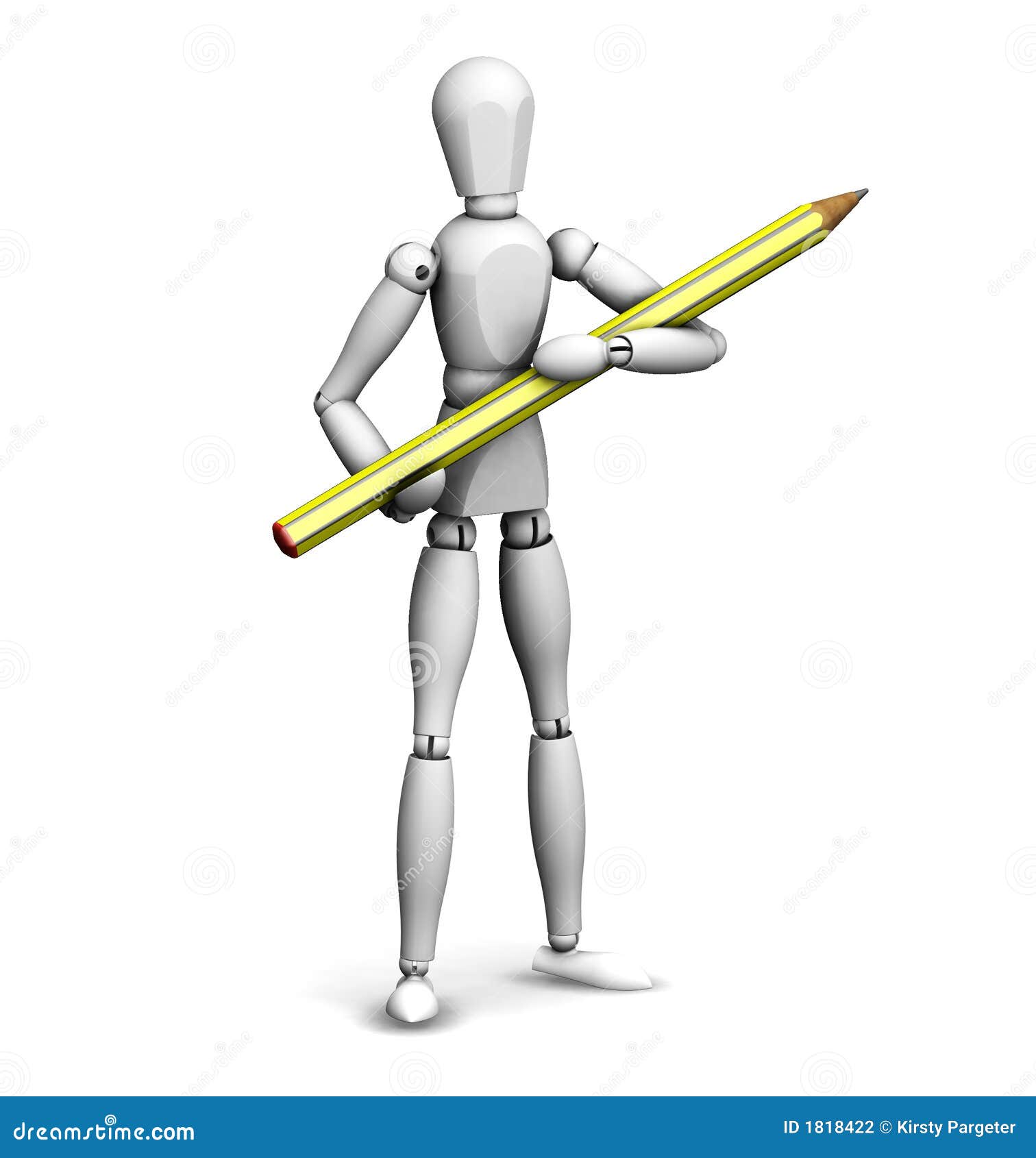 Man holding a pencil stock illustration. Illustration of pencil - 1818422