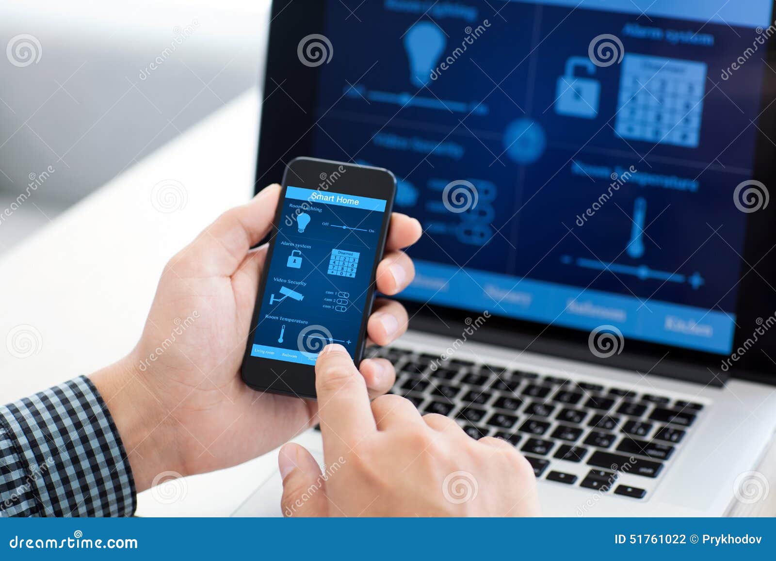 Man Holding Phone with Program Smart Home on the Screen Stock Photo ...