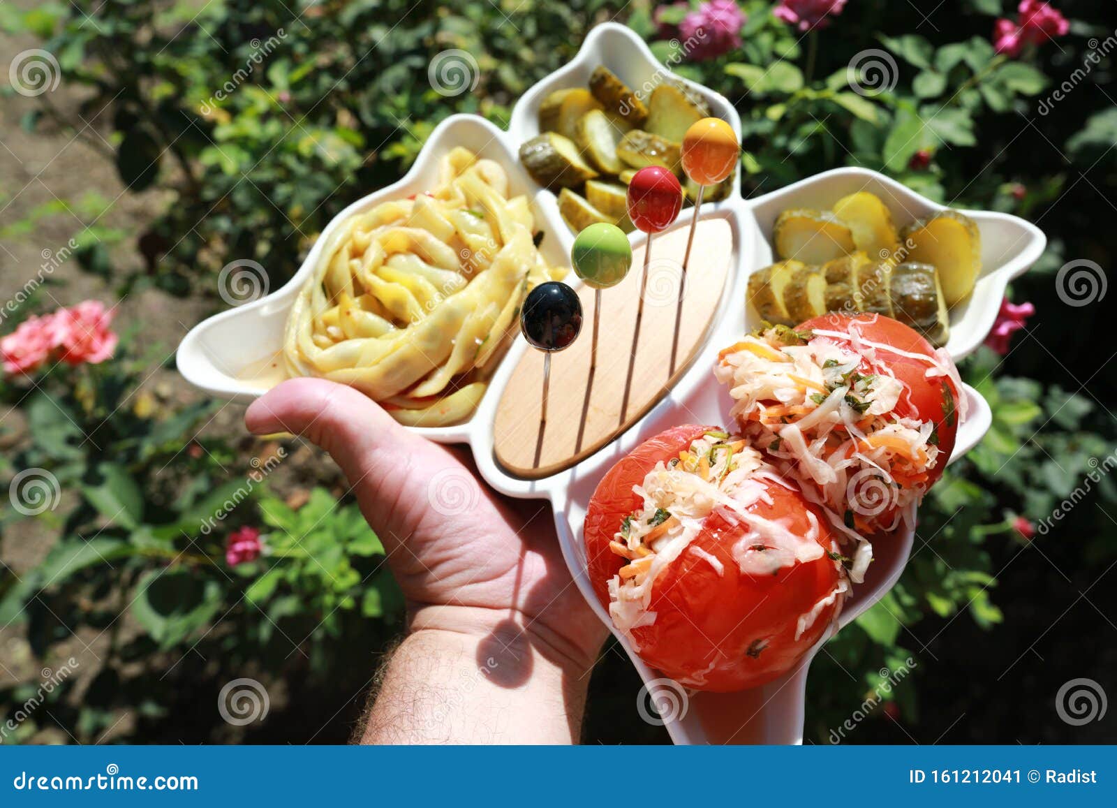 Man Holding Plate with Pickles Stock Image - Image of healthy, pickled ...